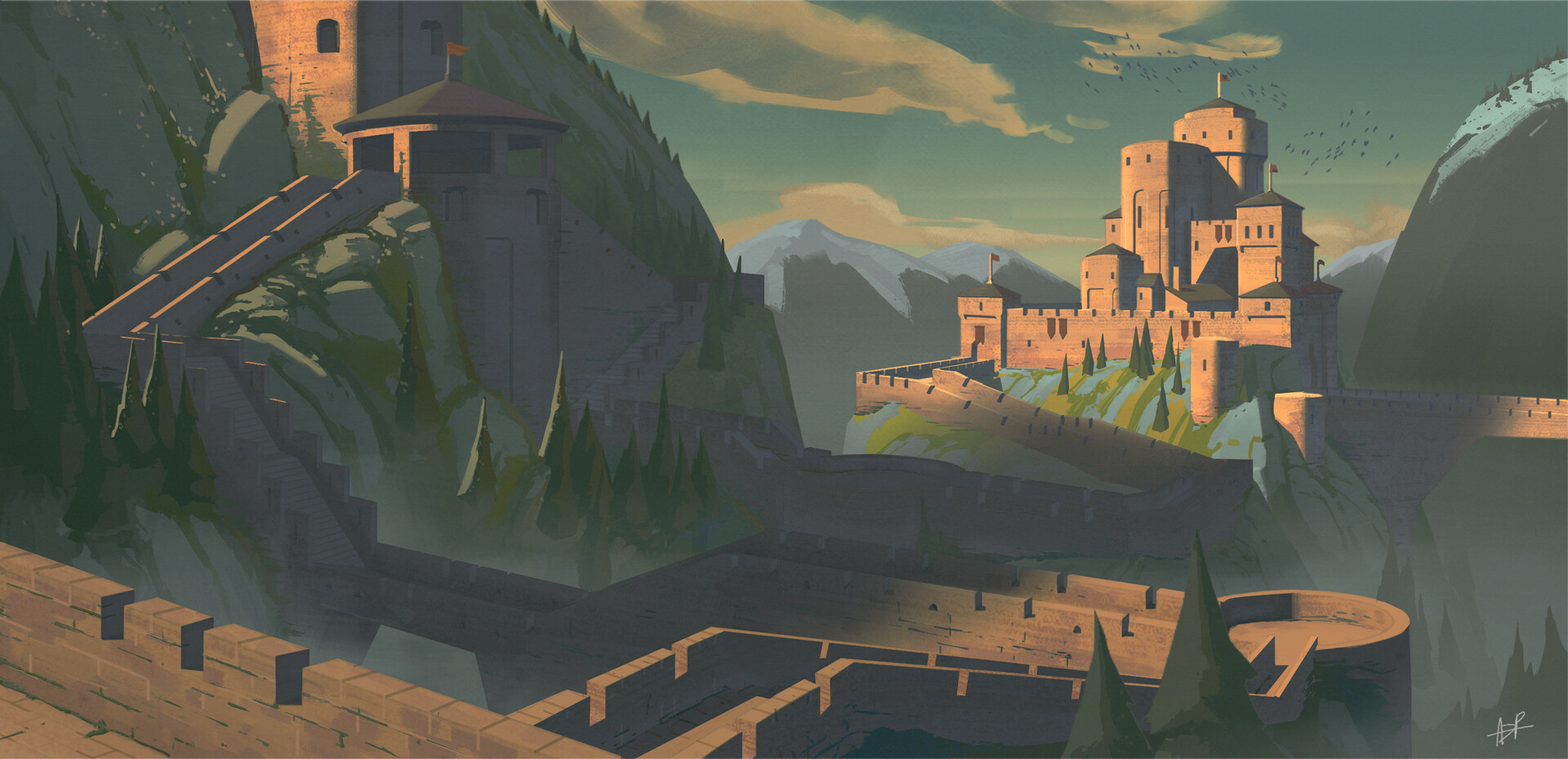 ArtStation - Castle at golden hour