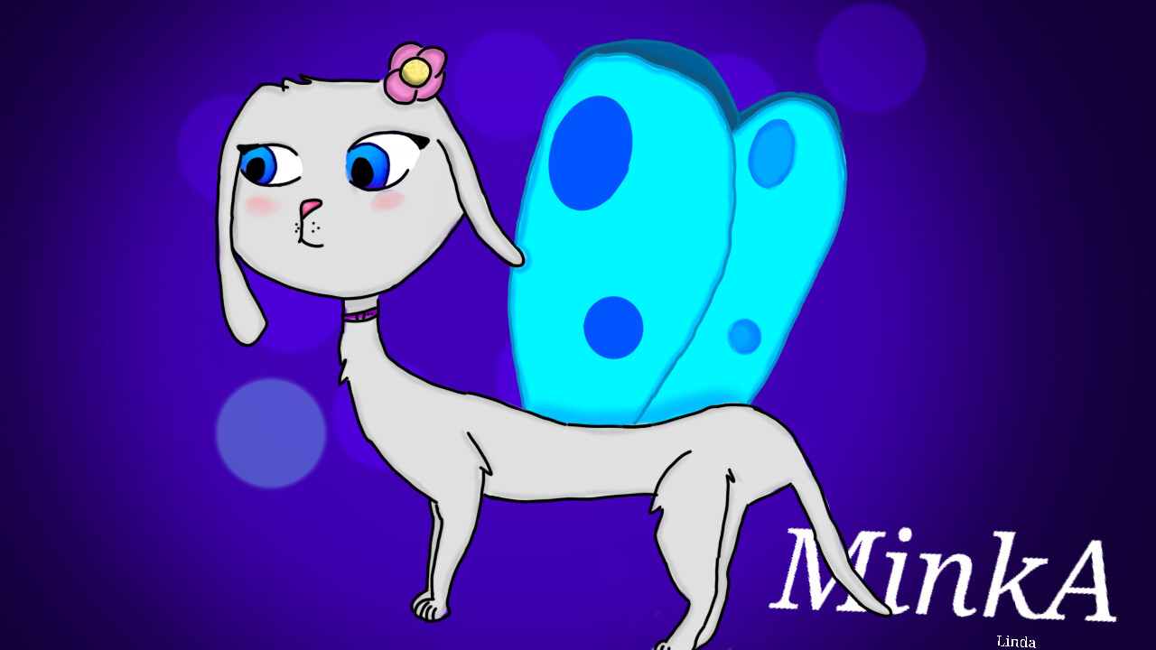 ArtStation - Mumi picture . Rabbit dog cat butterfly.