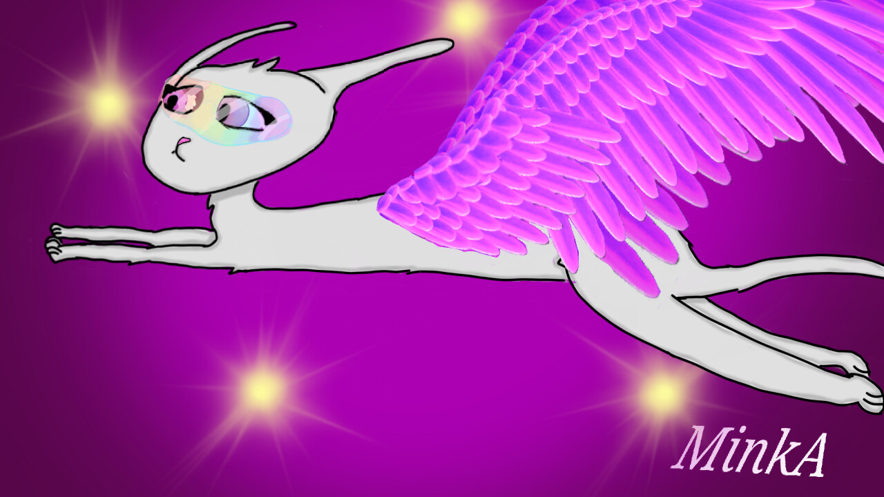 ArtStation - Mumi fly. Rabbit, dog, cat, butterfly.
