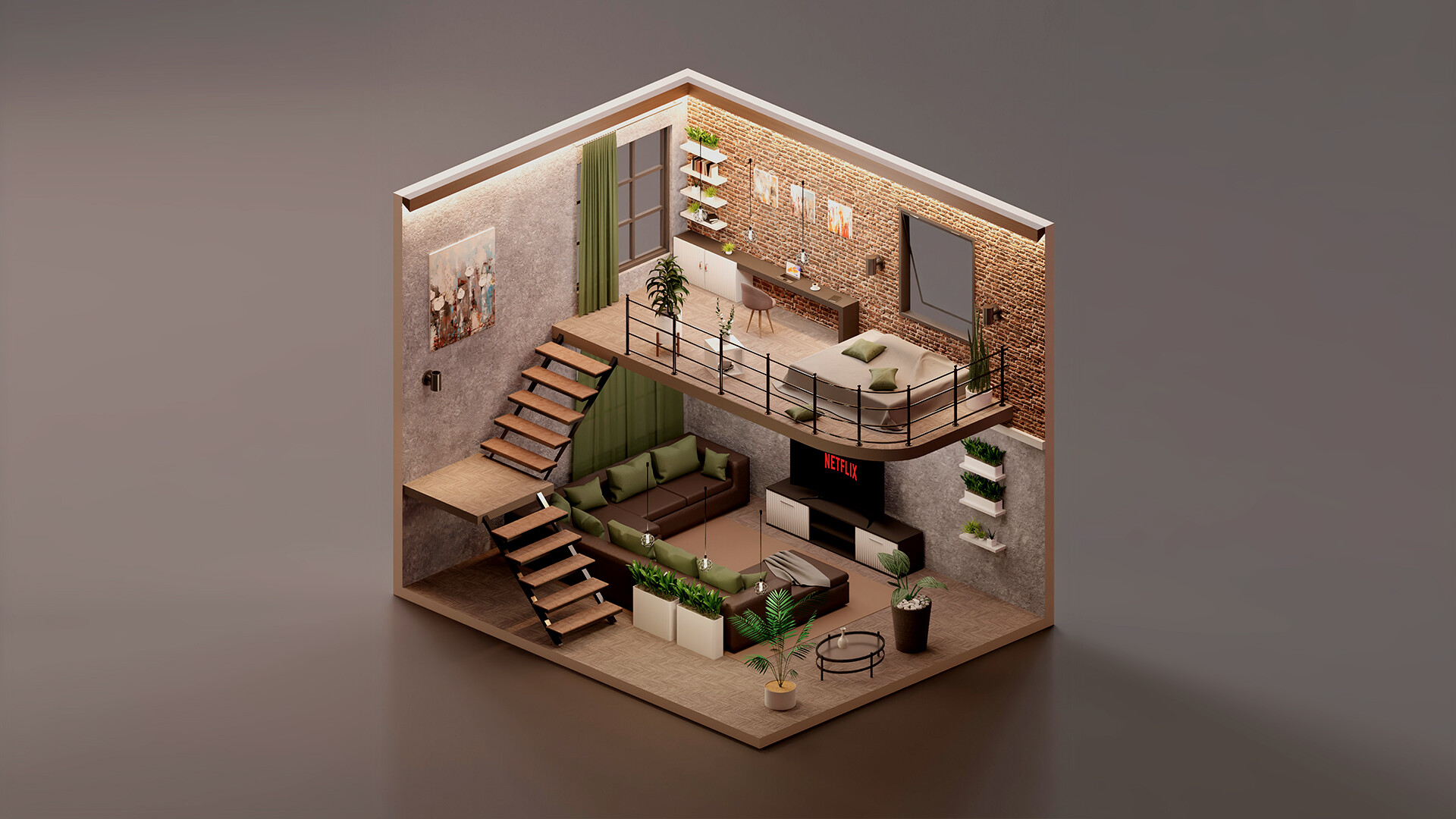 ArtStation - 3D ISOMETRIC DUPLEX