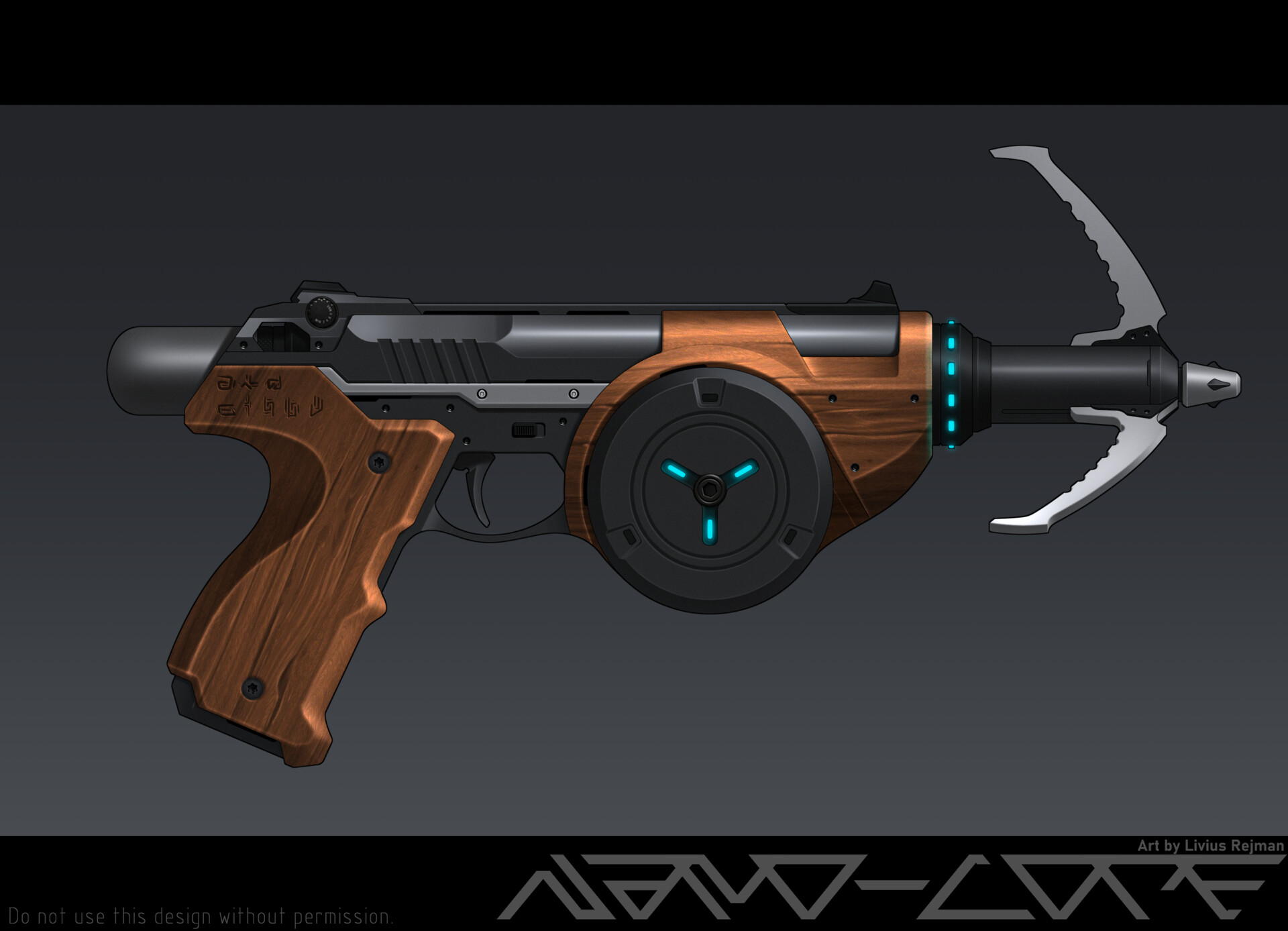 how to draw a grapple gun