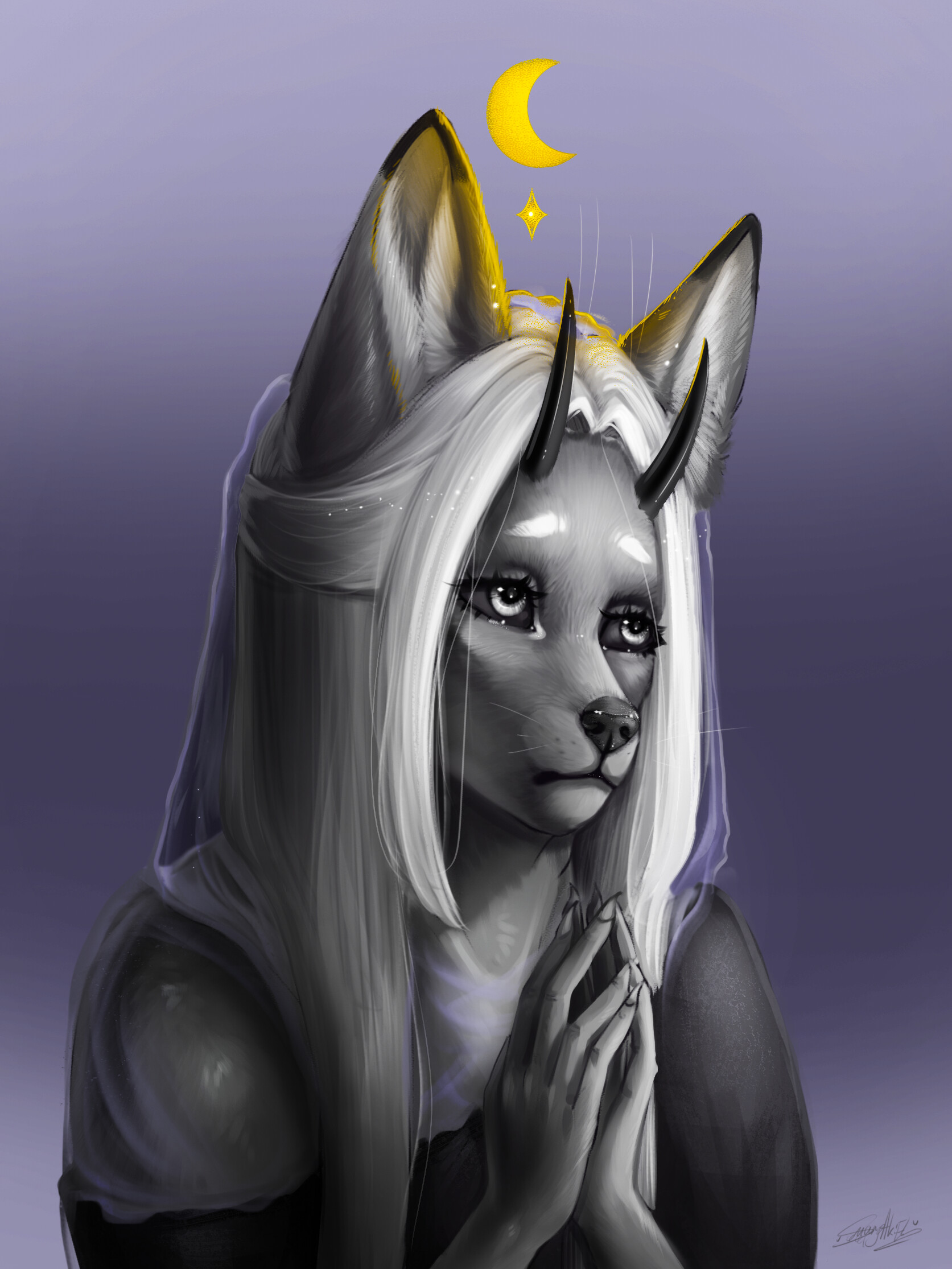 ArtStation - cute demon fox