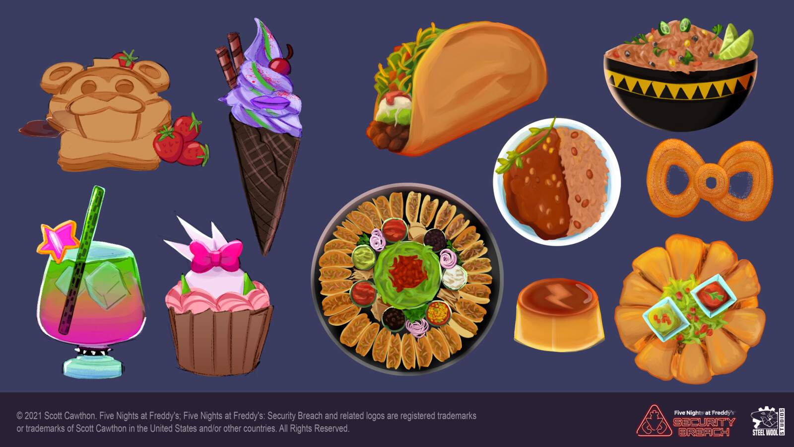Rina Lam - Five Nights at Freddy's: Security Breach - Food Concept Art
