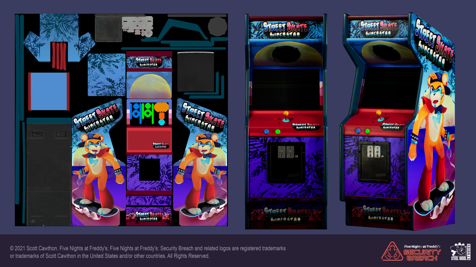 Rina Lam - Five Nights at Freddy's: Security Breach - Arcade Texture Art