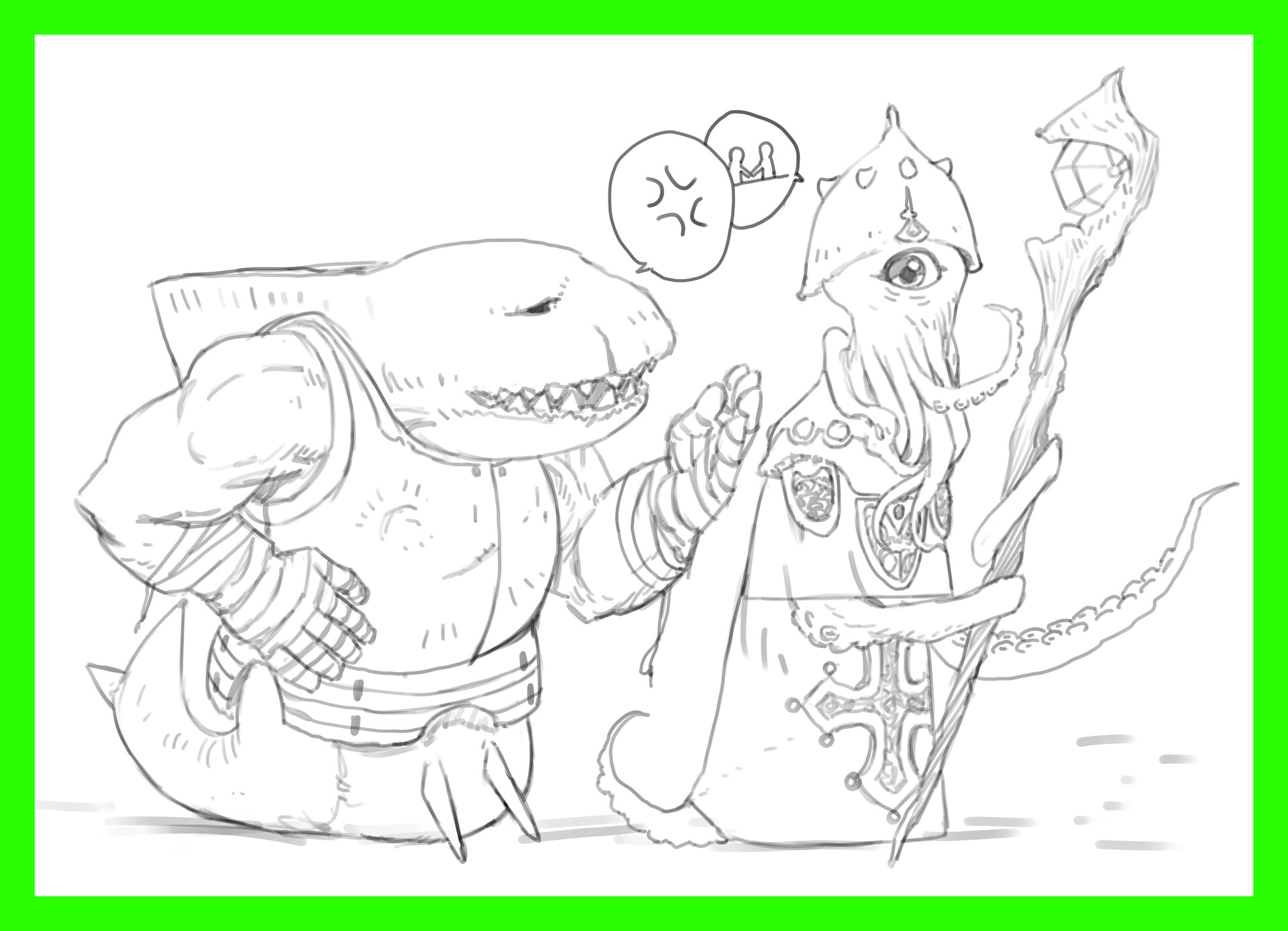 ArtStation - squid Wizard and shark knight state discussion:)