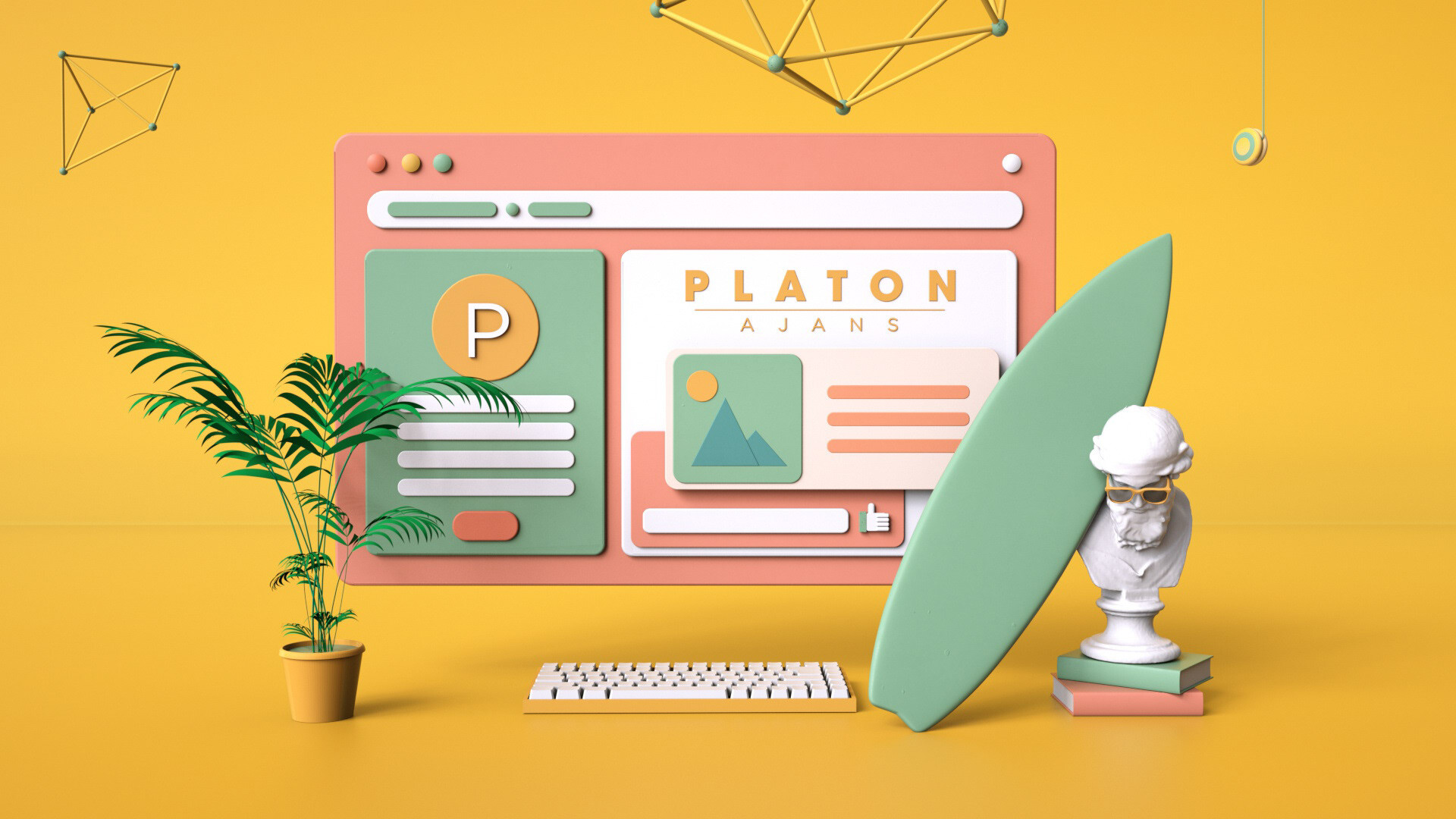 Murat Temel - 3D Concept Design For Web Background