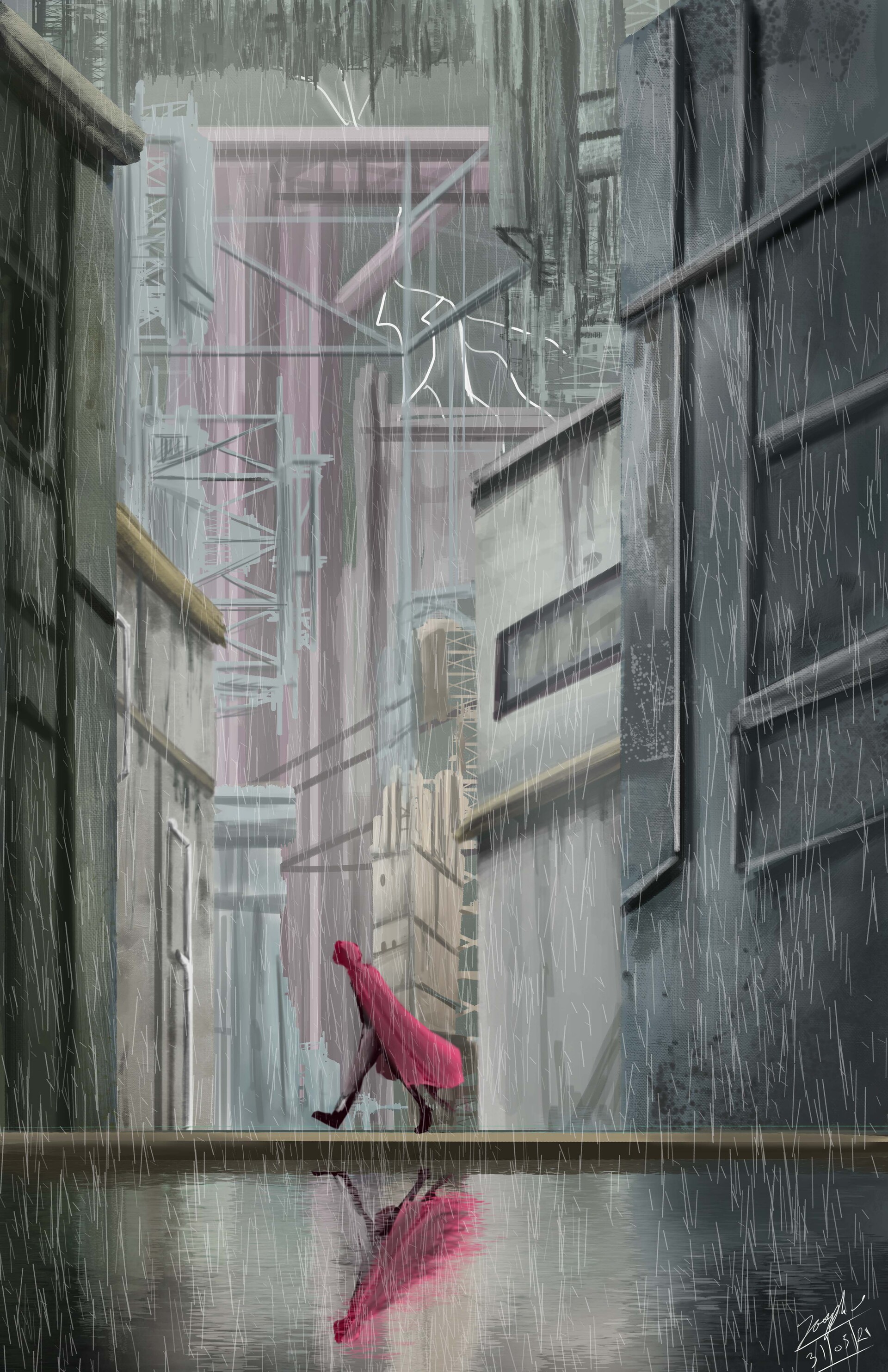 ArtStation - City in Rain