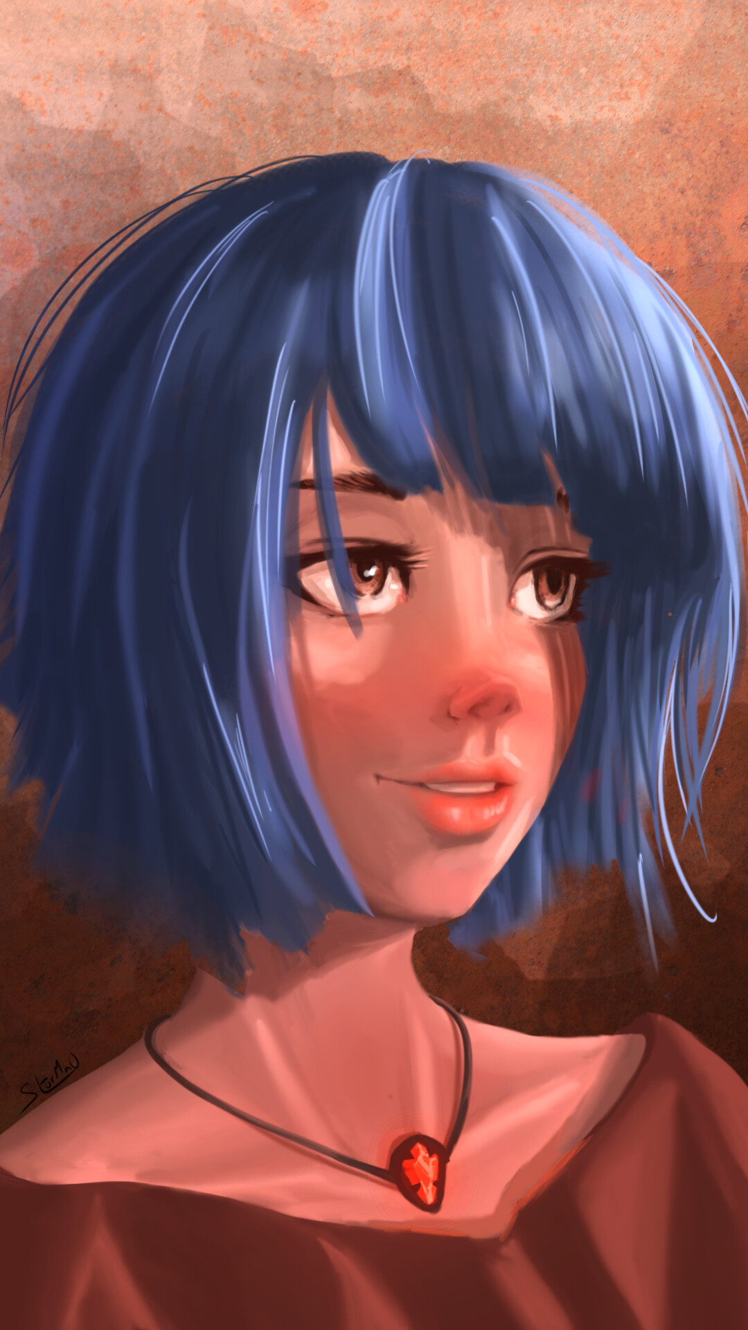 ArtStation - blue hair girl