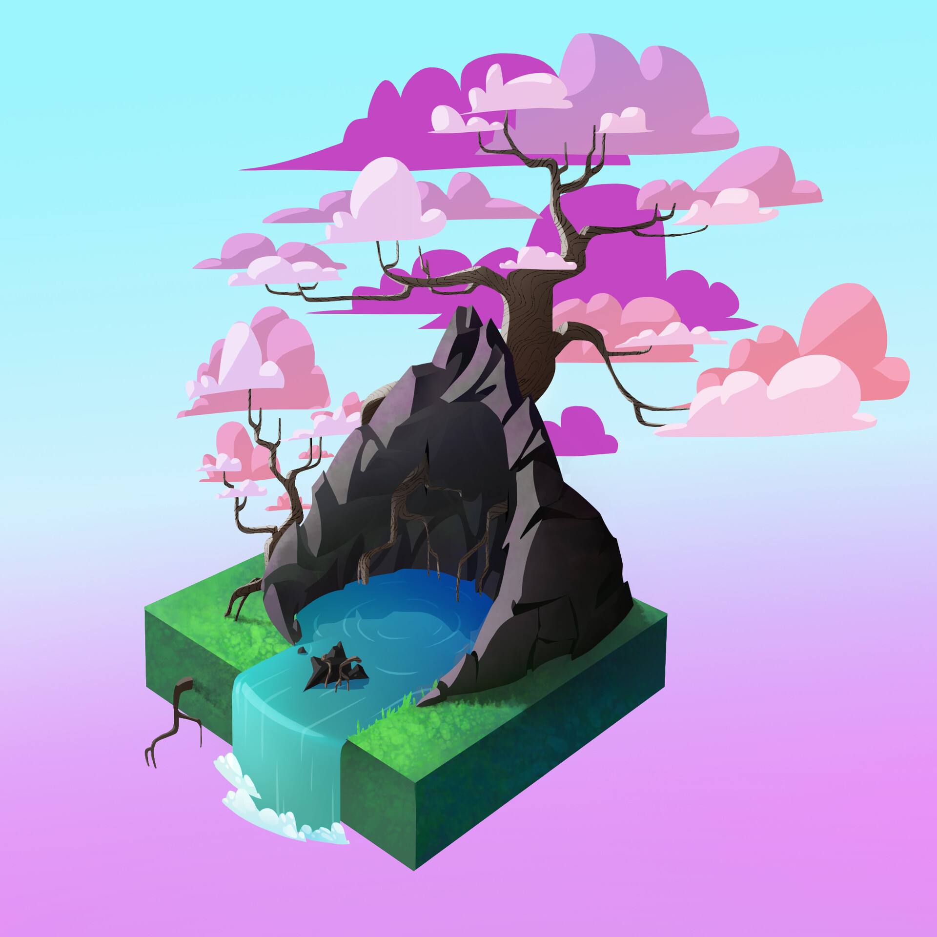 ArtStation - Isometric landscape element