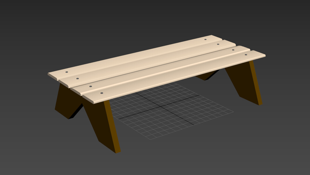 ArtStation - Low poly bench