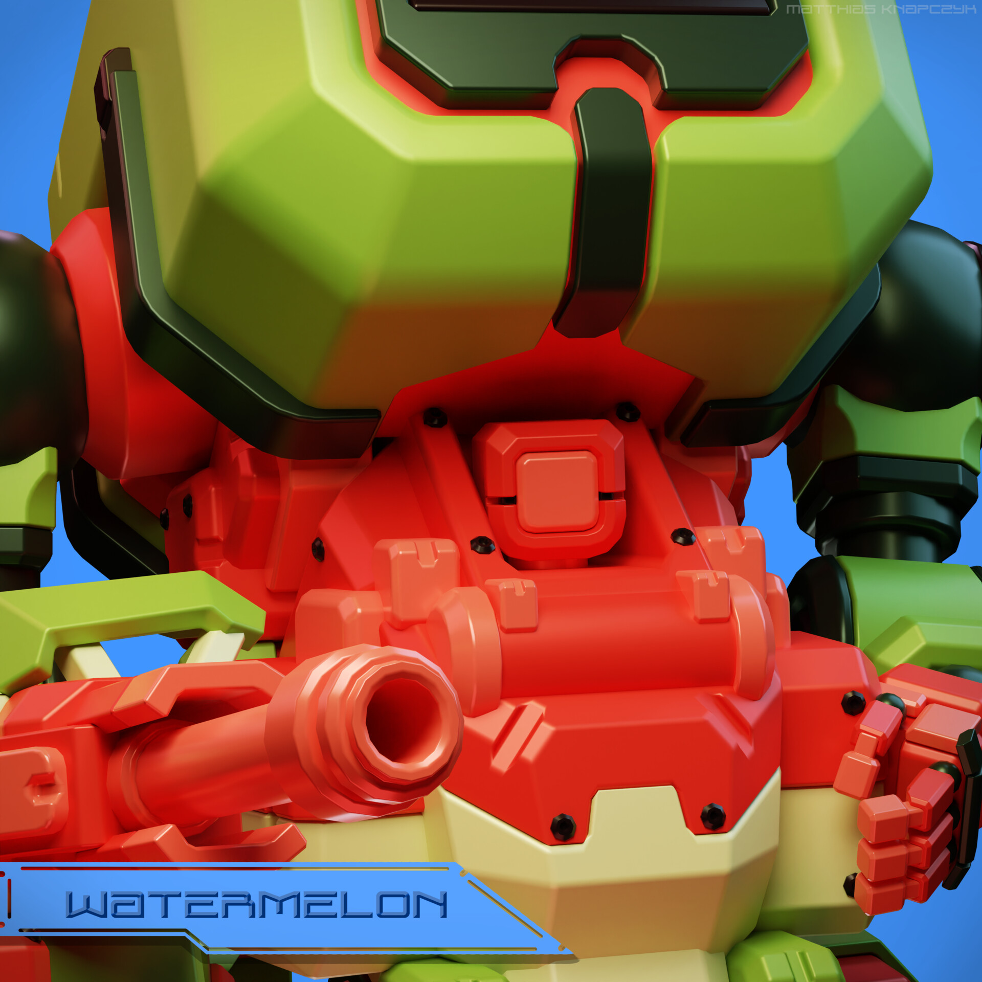 ArtStation - Fruity Machinas - Watermelon - Game-ready Character