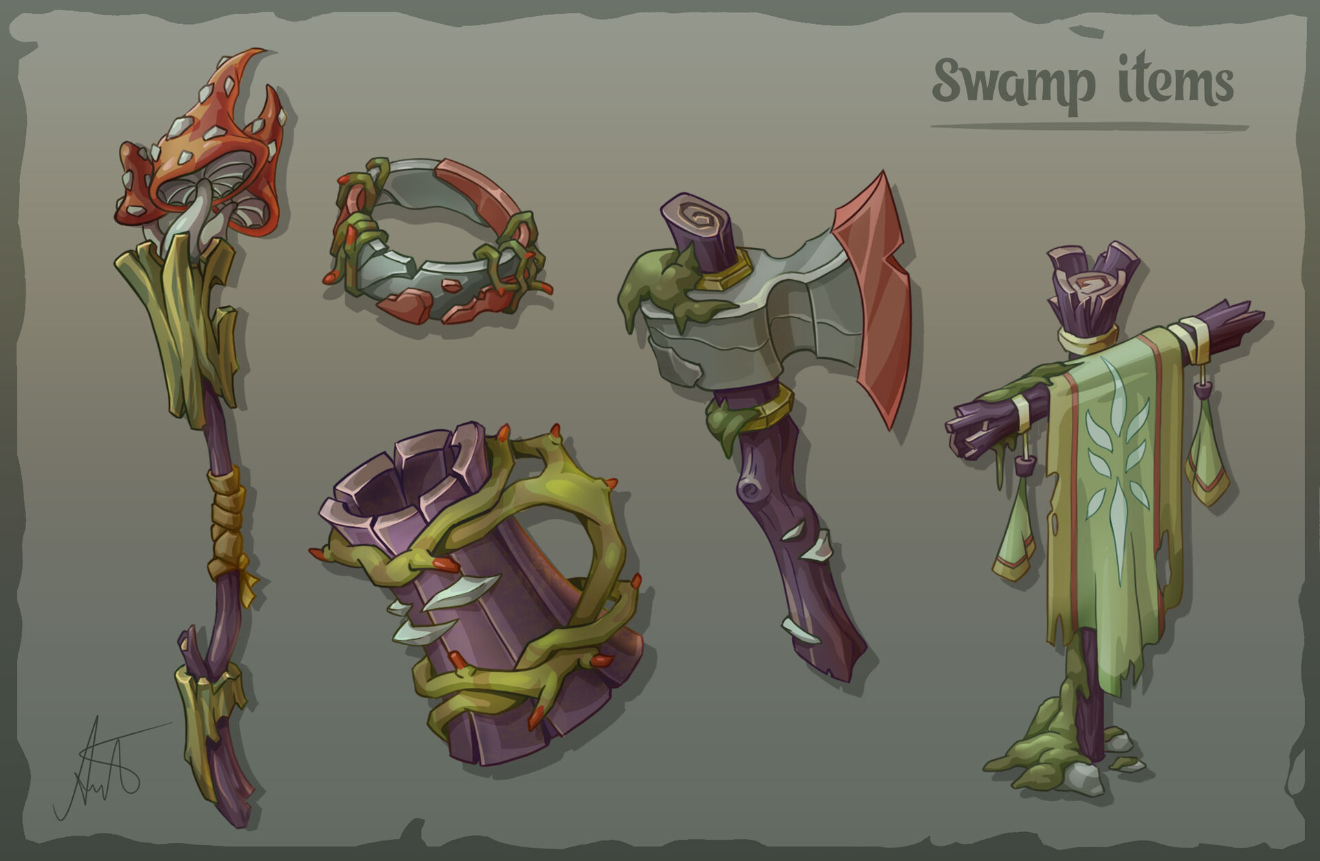 ArtStation - Swamp items