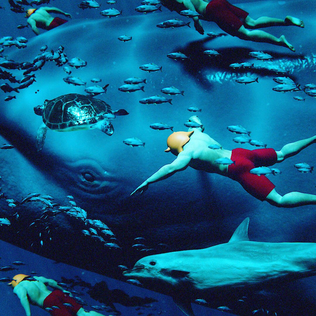 ArtStation - 『Of course they can swim.』