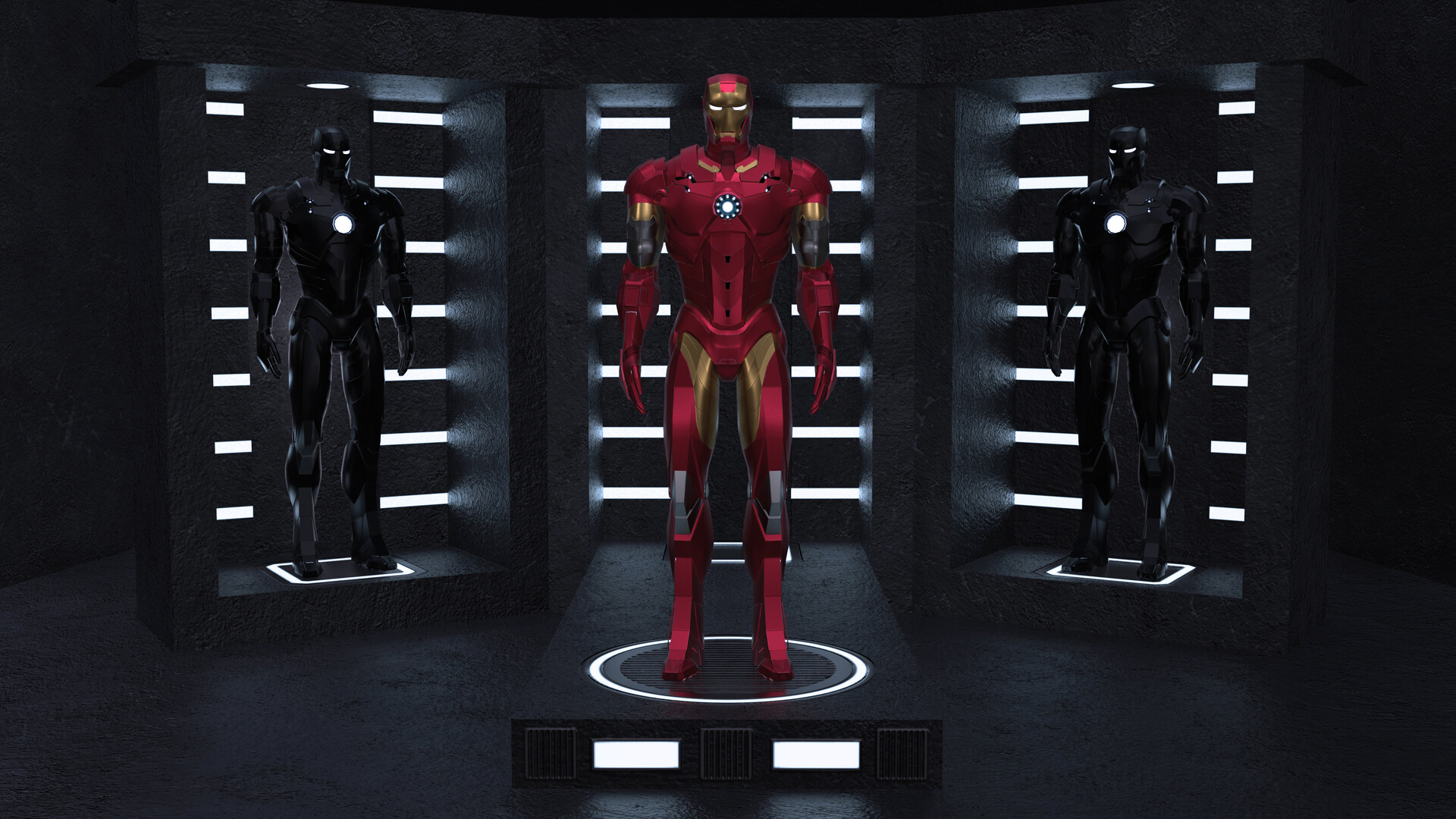 Iron Man Hall Of Armor Wallpaper