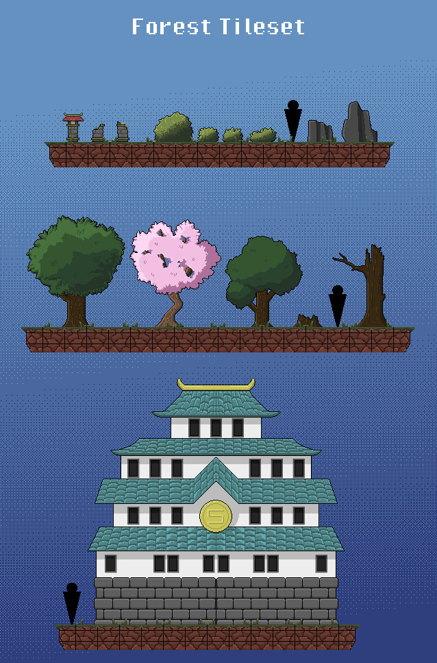 ArtStation - Forest level Mockup for a 2D Metroidveinia Game