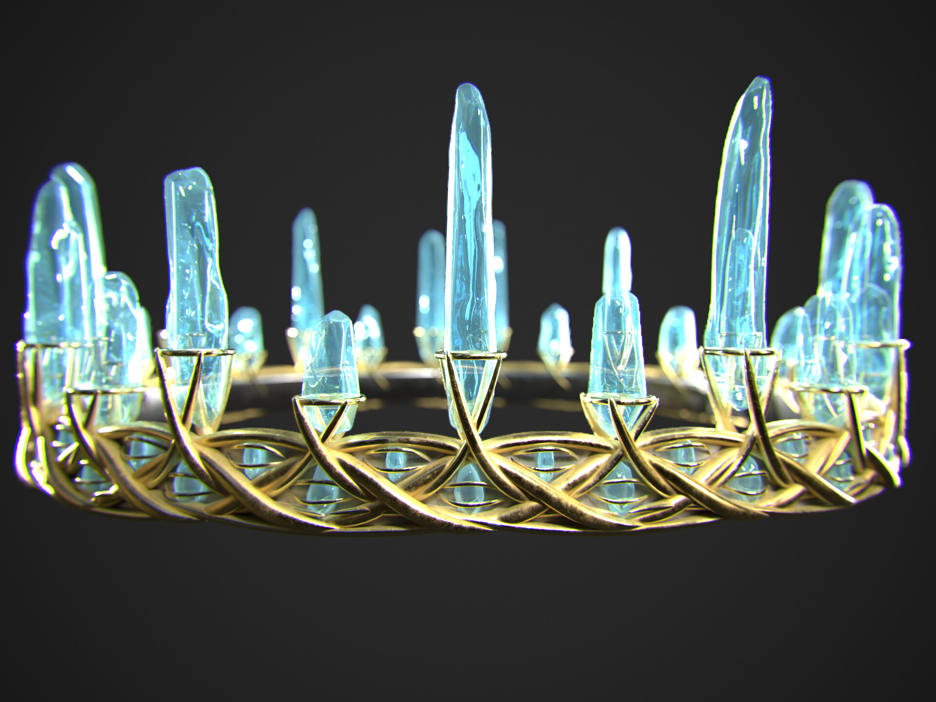 ArtStation - Сrystal gold crown
