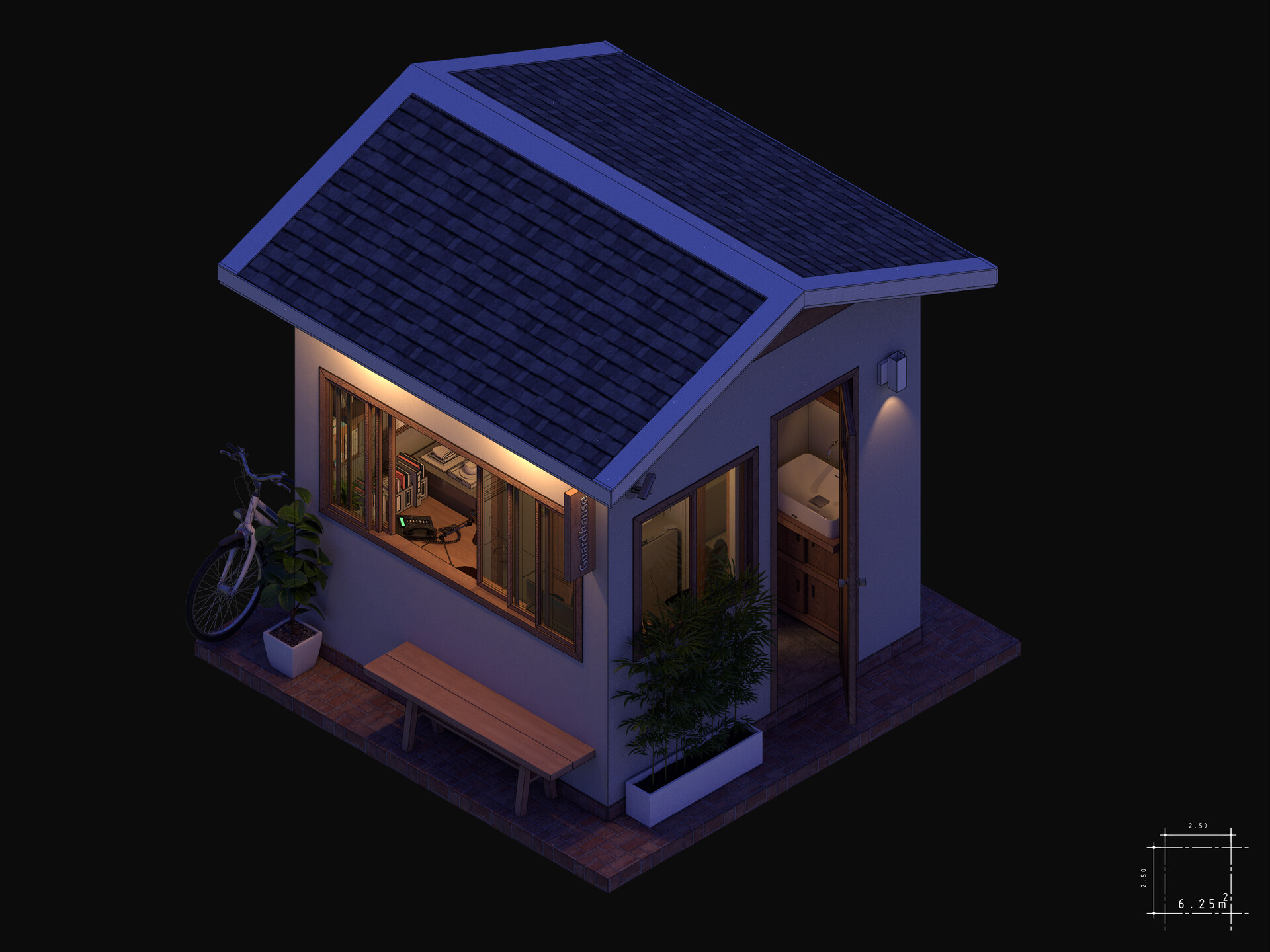 ArtStation - 220510-Guard House 2.5x2.5