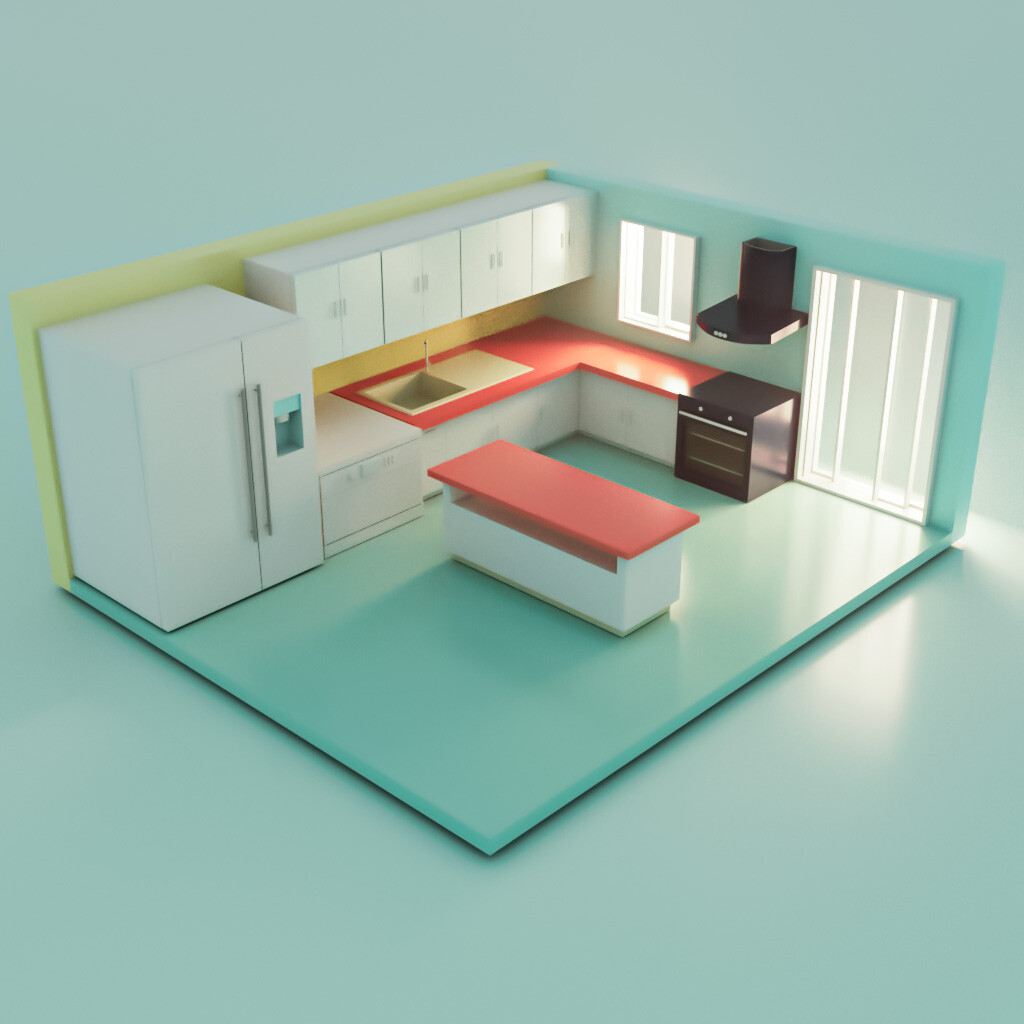 ArtStation - Isometric Interior_Created in maya 2023_Rendered in arnold