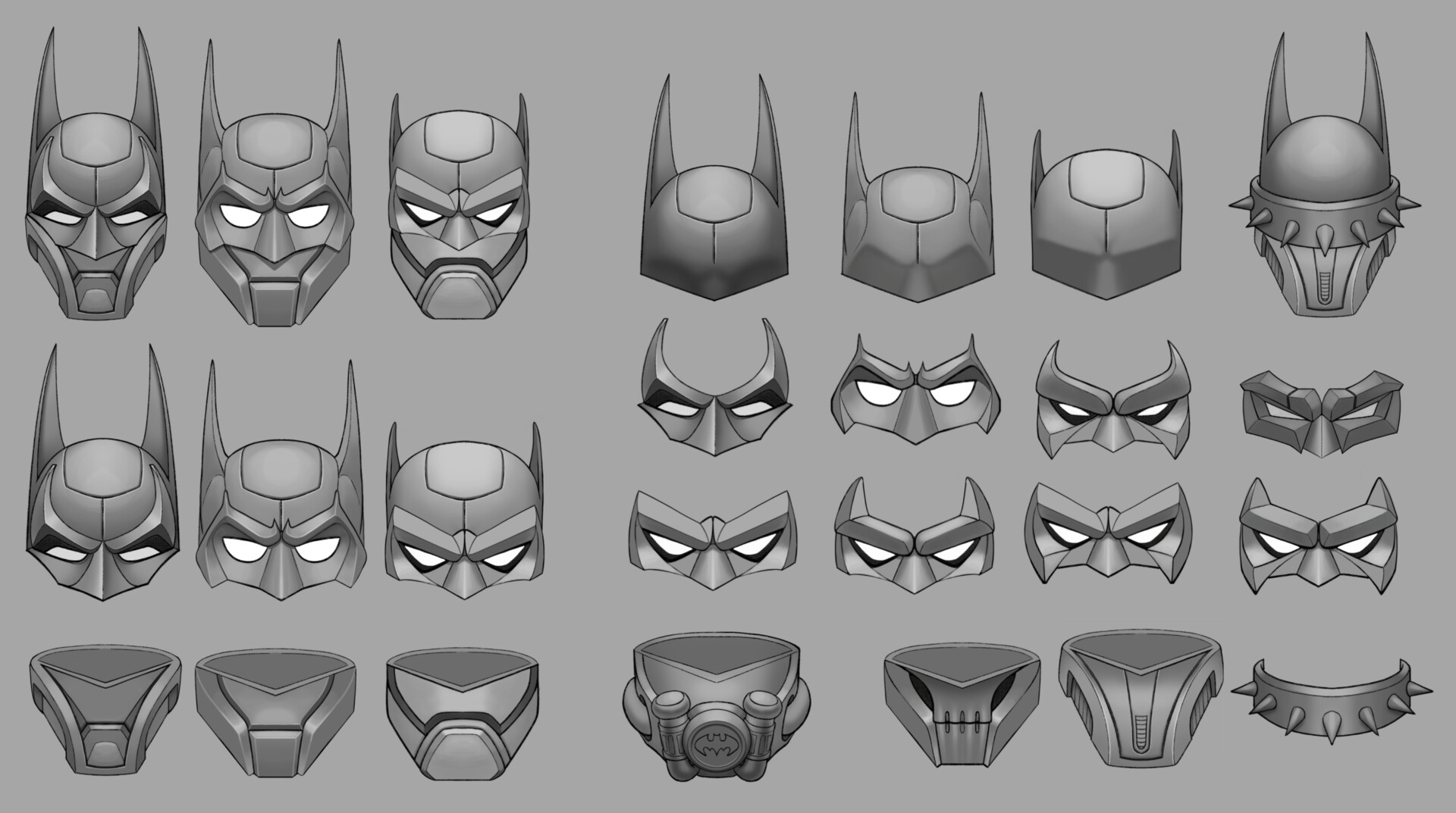 ArtStation - DC Bat Cowl Collection Concepts