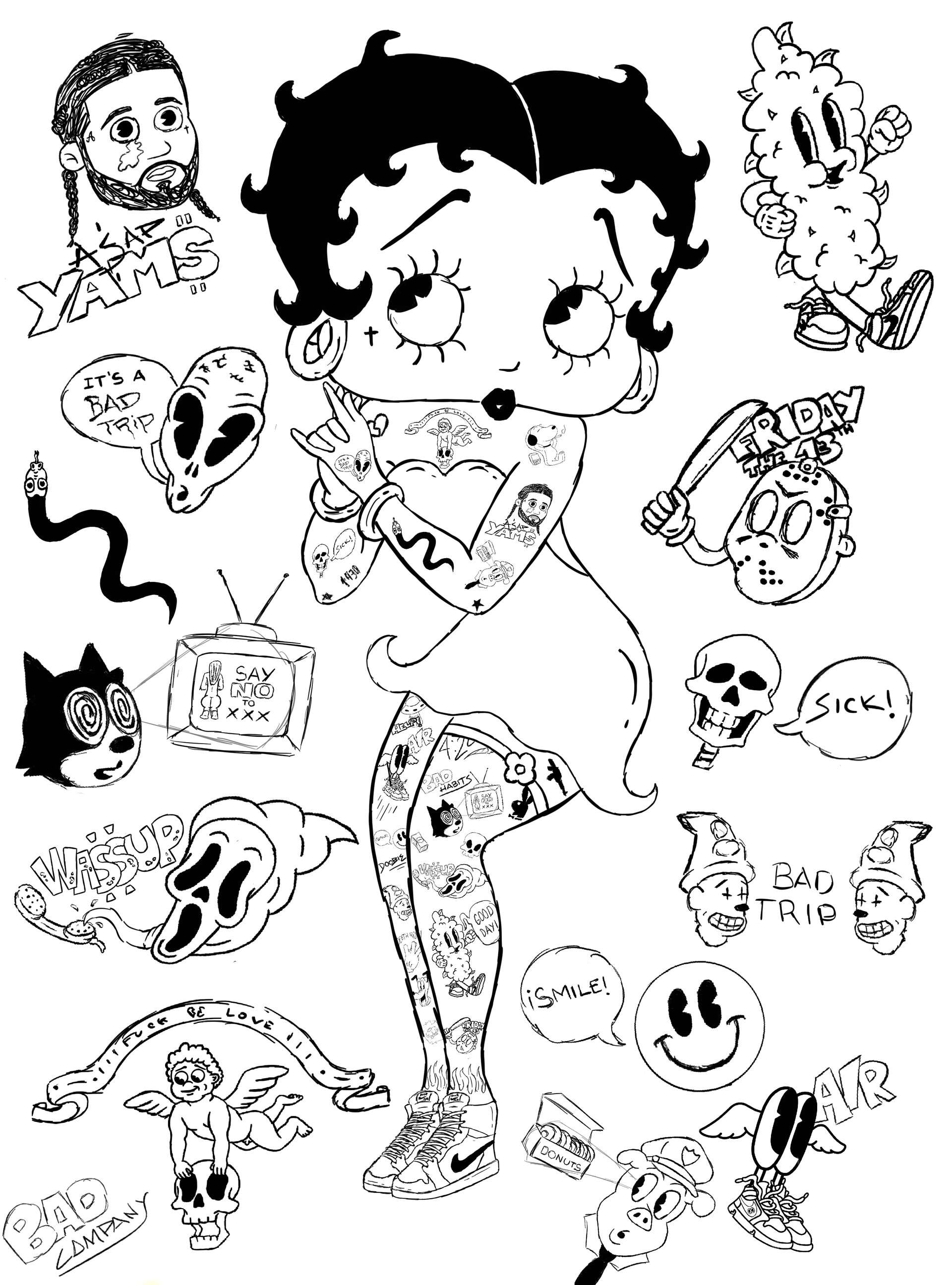 betty boop halloween coloring pages