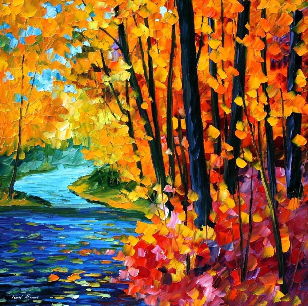 Fall Oil Paintings Gordon Brown "Fall Along The Roaring Fork",