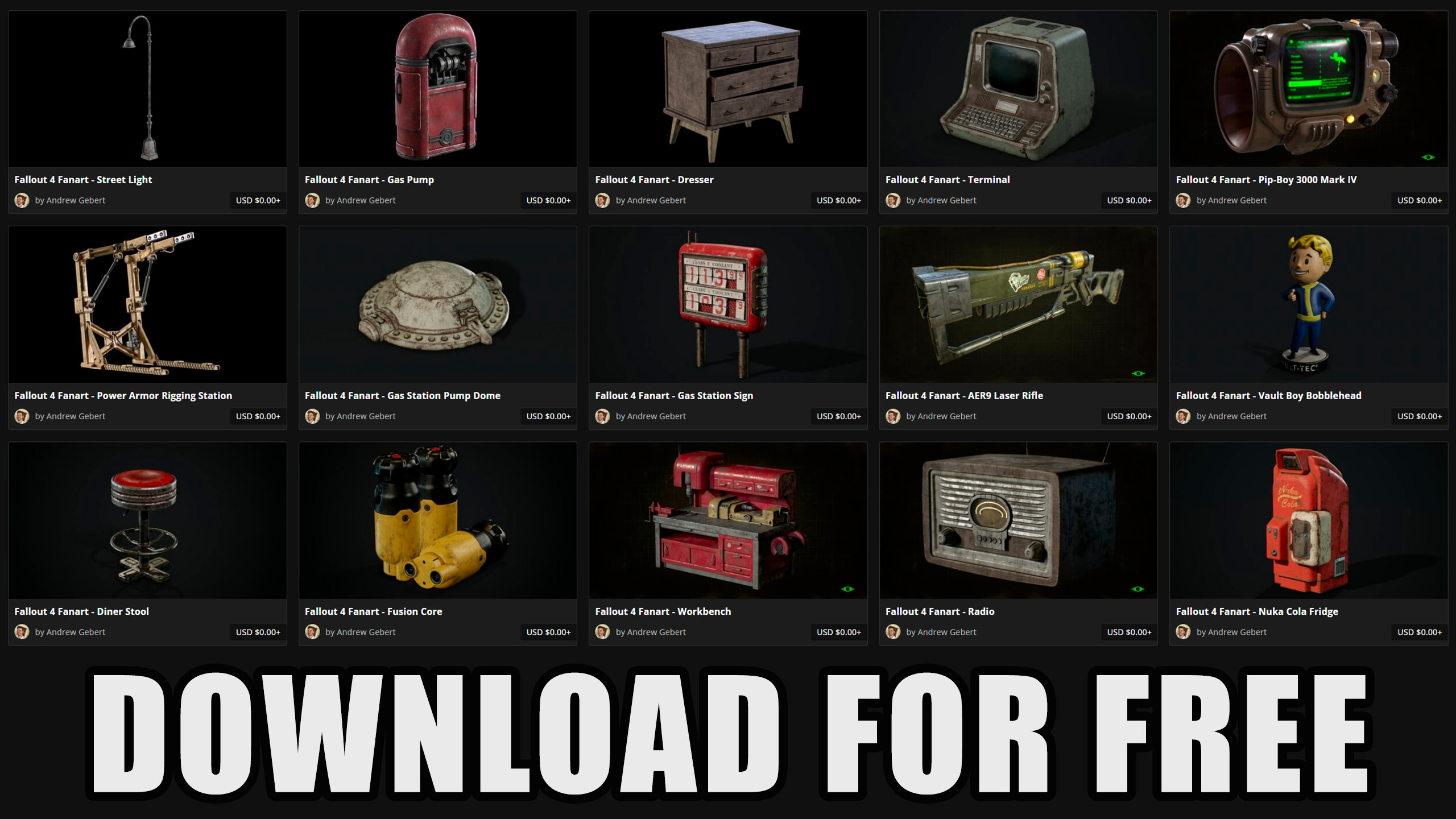 Andrew Gebert - UE5 Fallout 4 Fanart - Assets