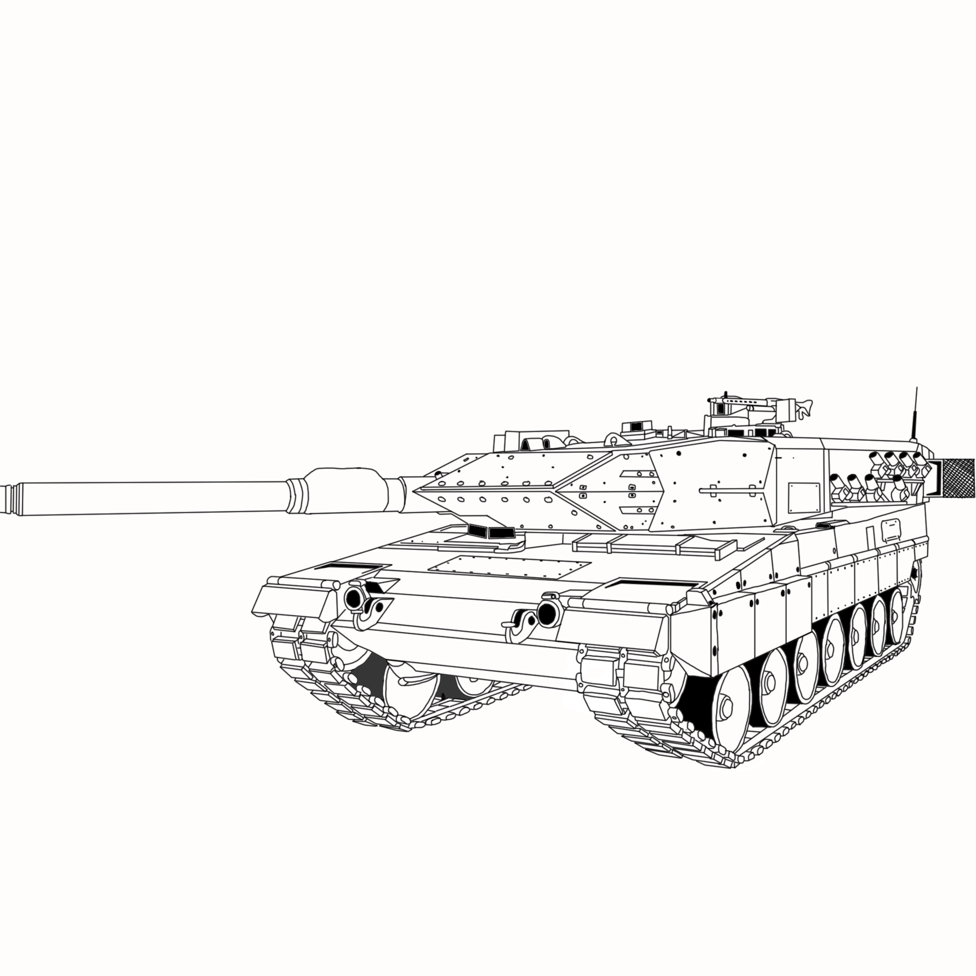 ArtStation - Leopard 2a5 line art