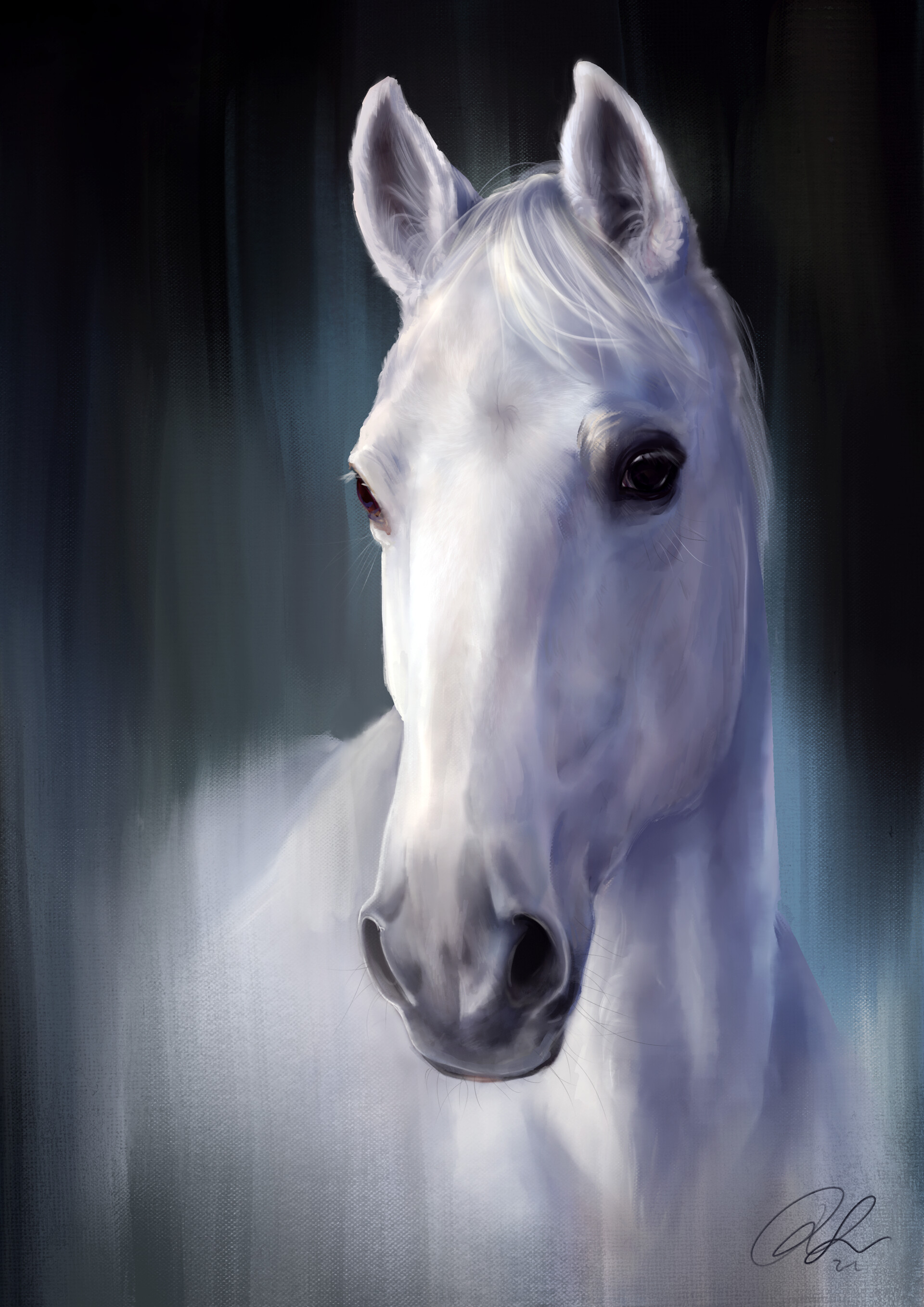 ArtStation - "Odin" Horse Portrait