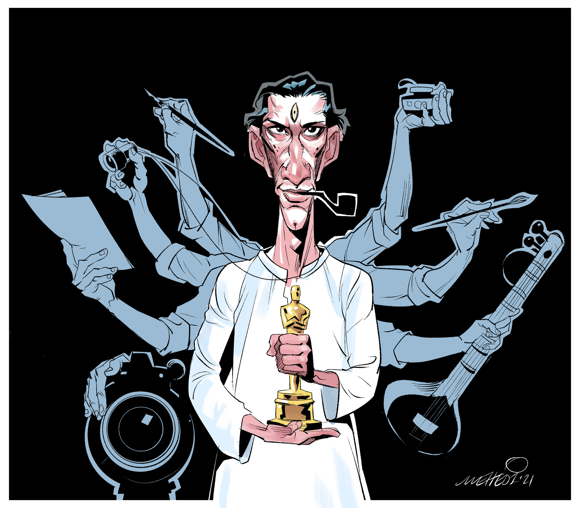 ArtStation - Satyajit Ray Caricature