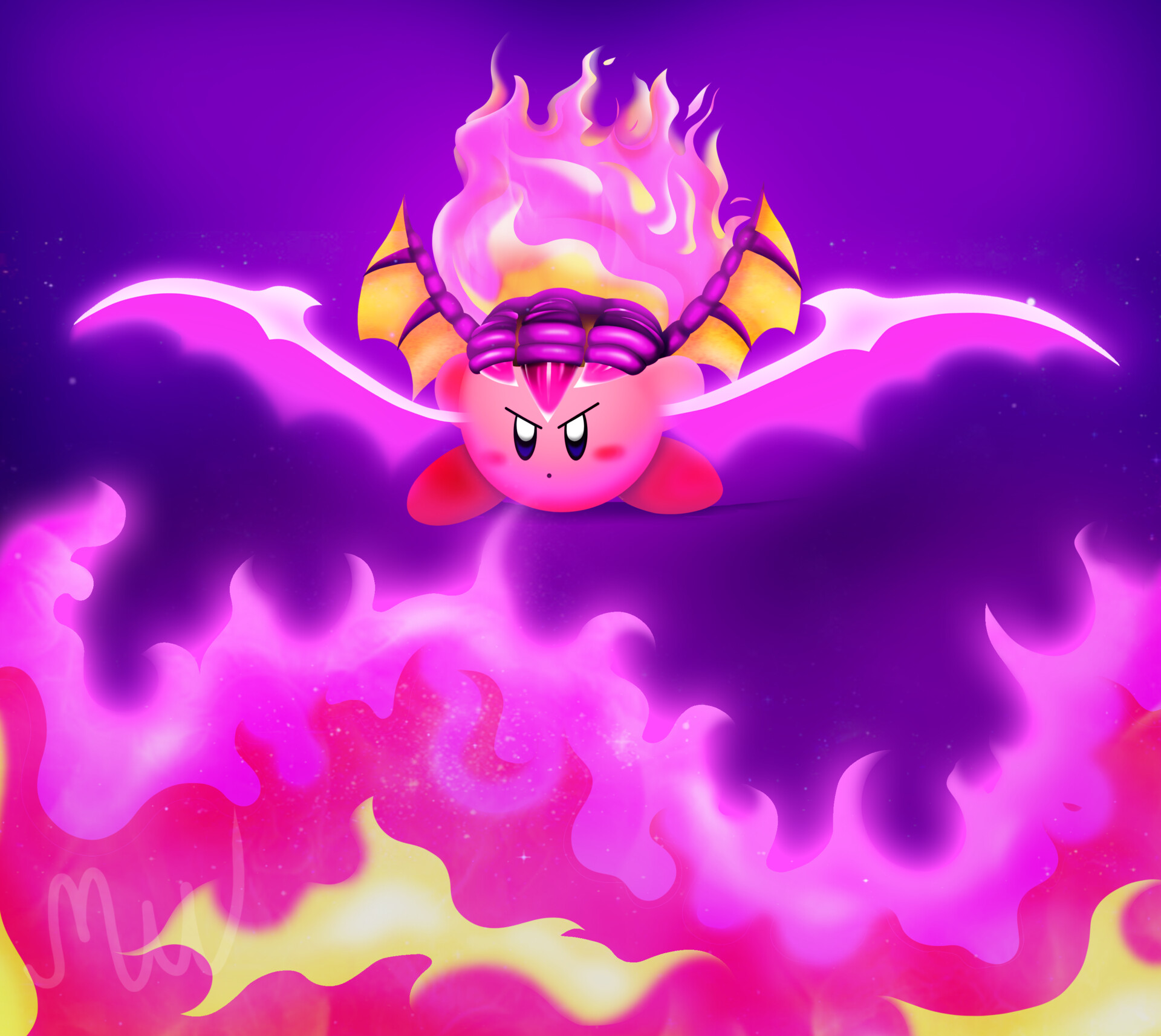 how to draw fire kirby
