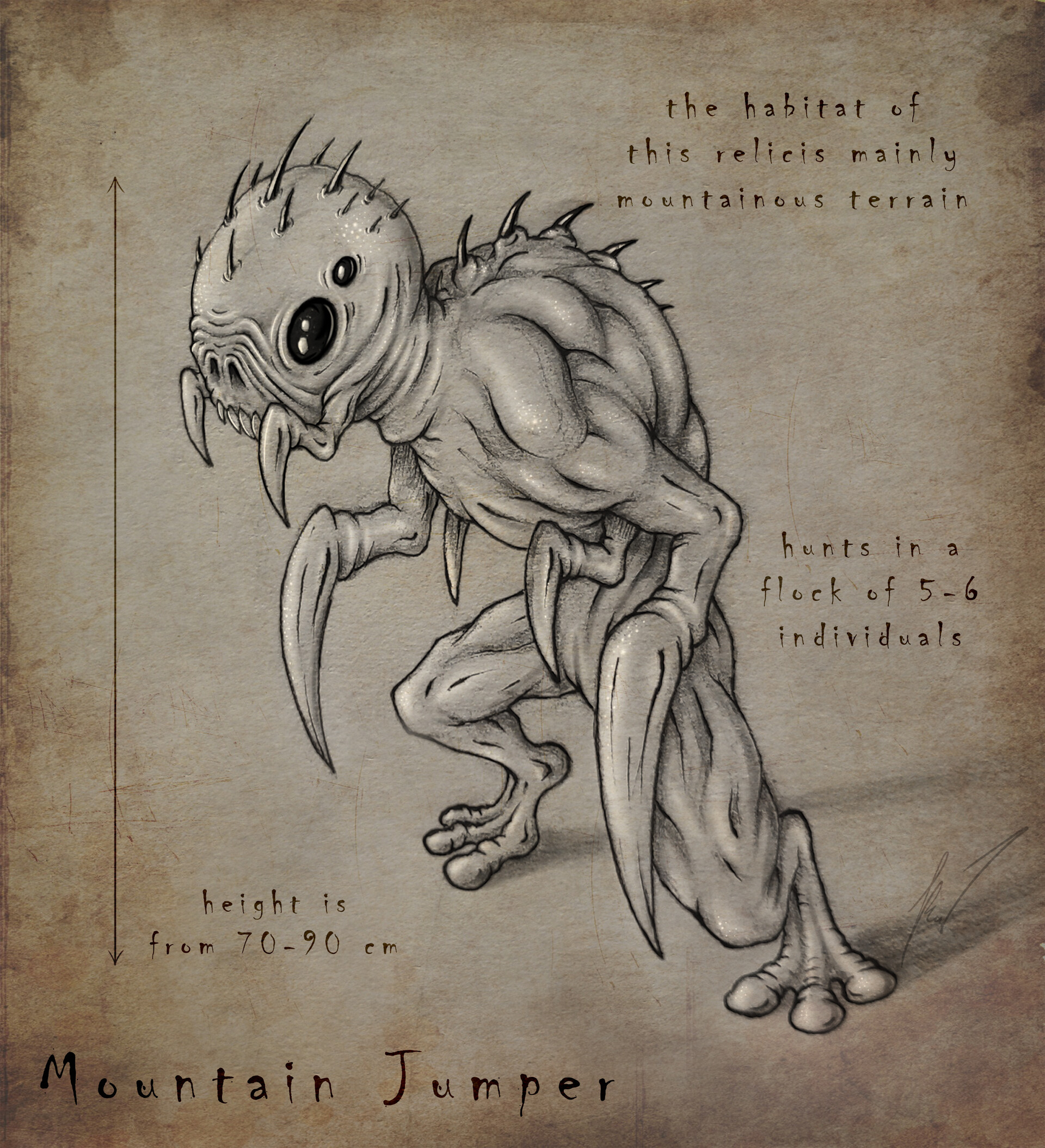 how to draw creepy mountains