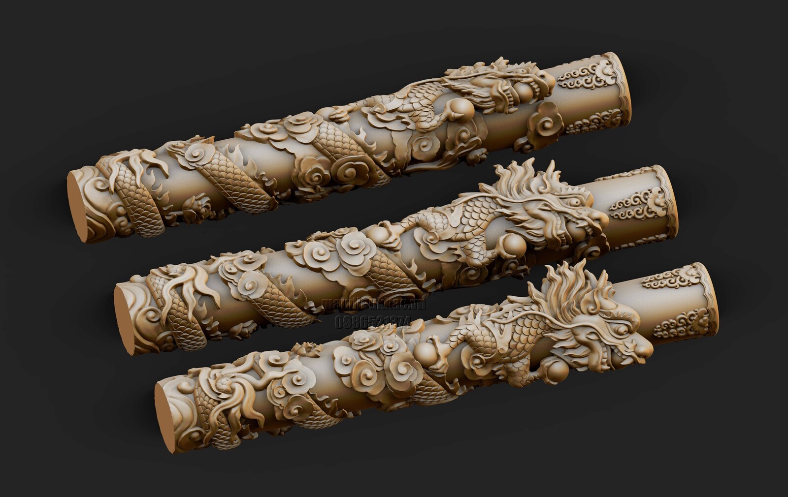 atuancnc 0986521374 - Trụ Rồng, Dragon Cylinder