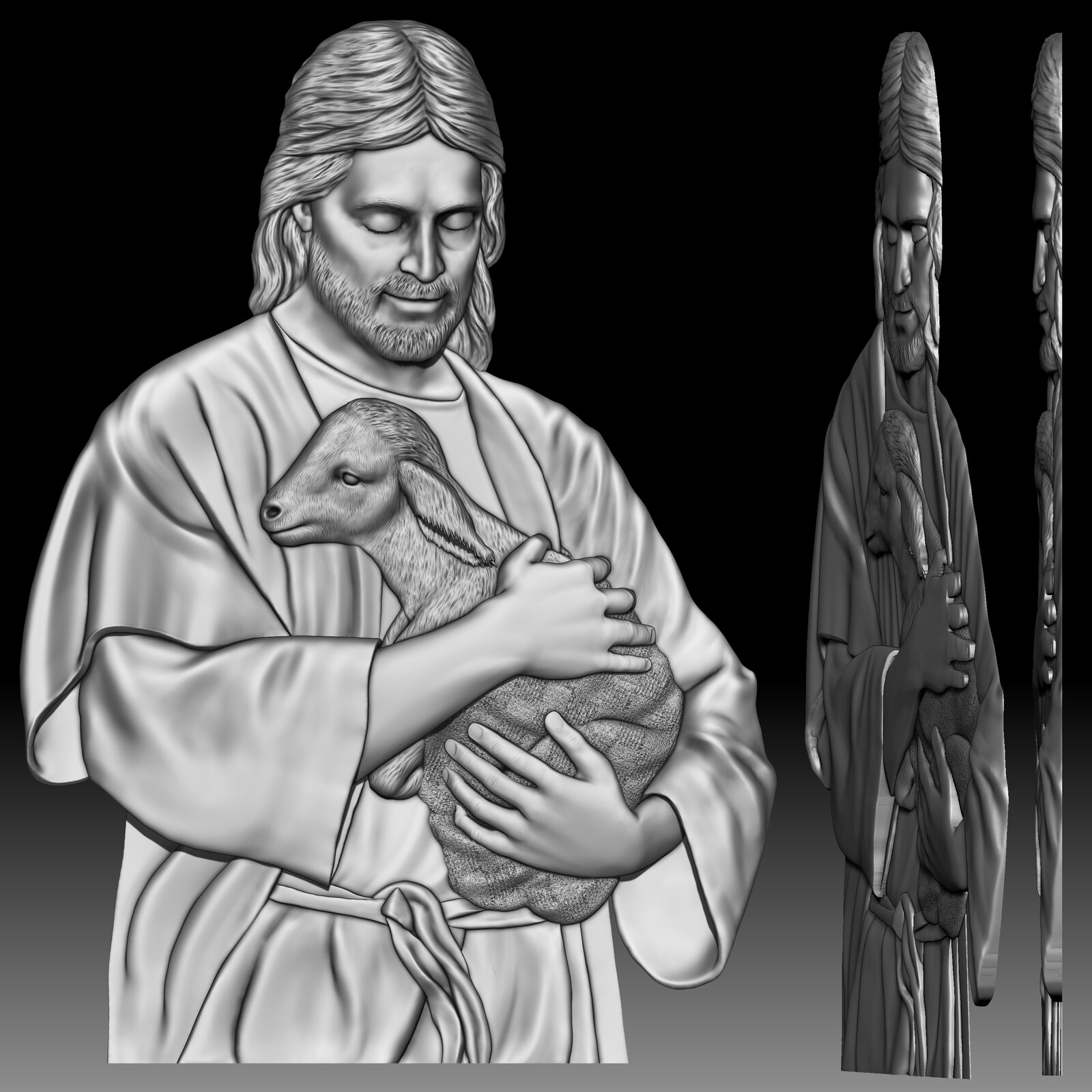 Aleksey Vorontsov - Jesus Christ with the lamb - 3D bas-relief for CNC ...