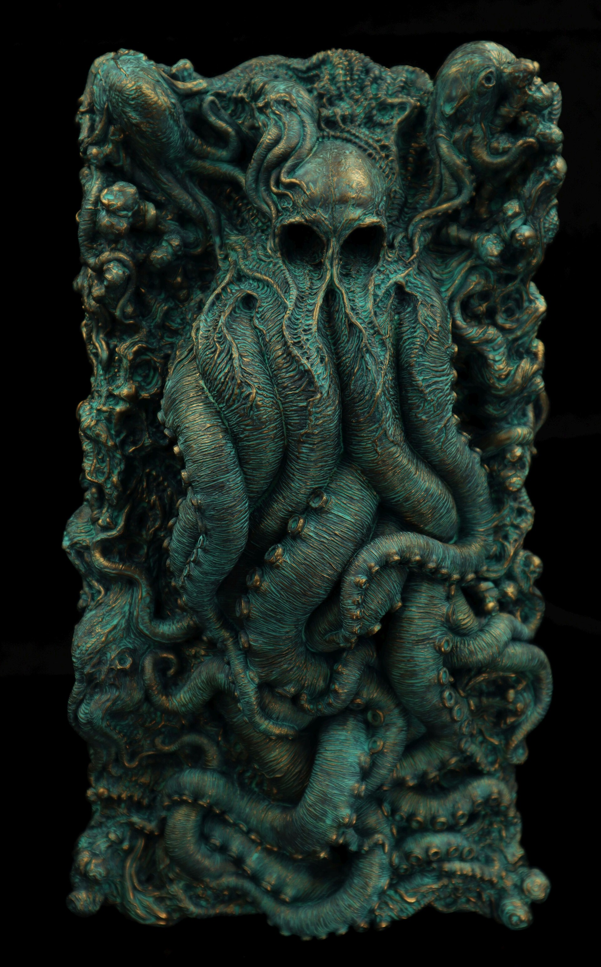 ArtStation - Cthulhu Genesis wall plaque bronze ver.
