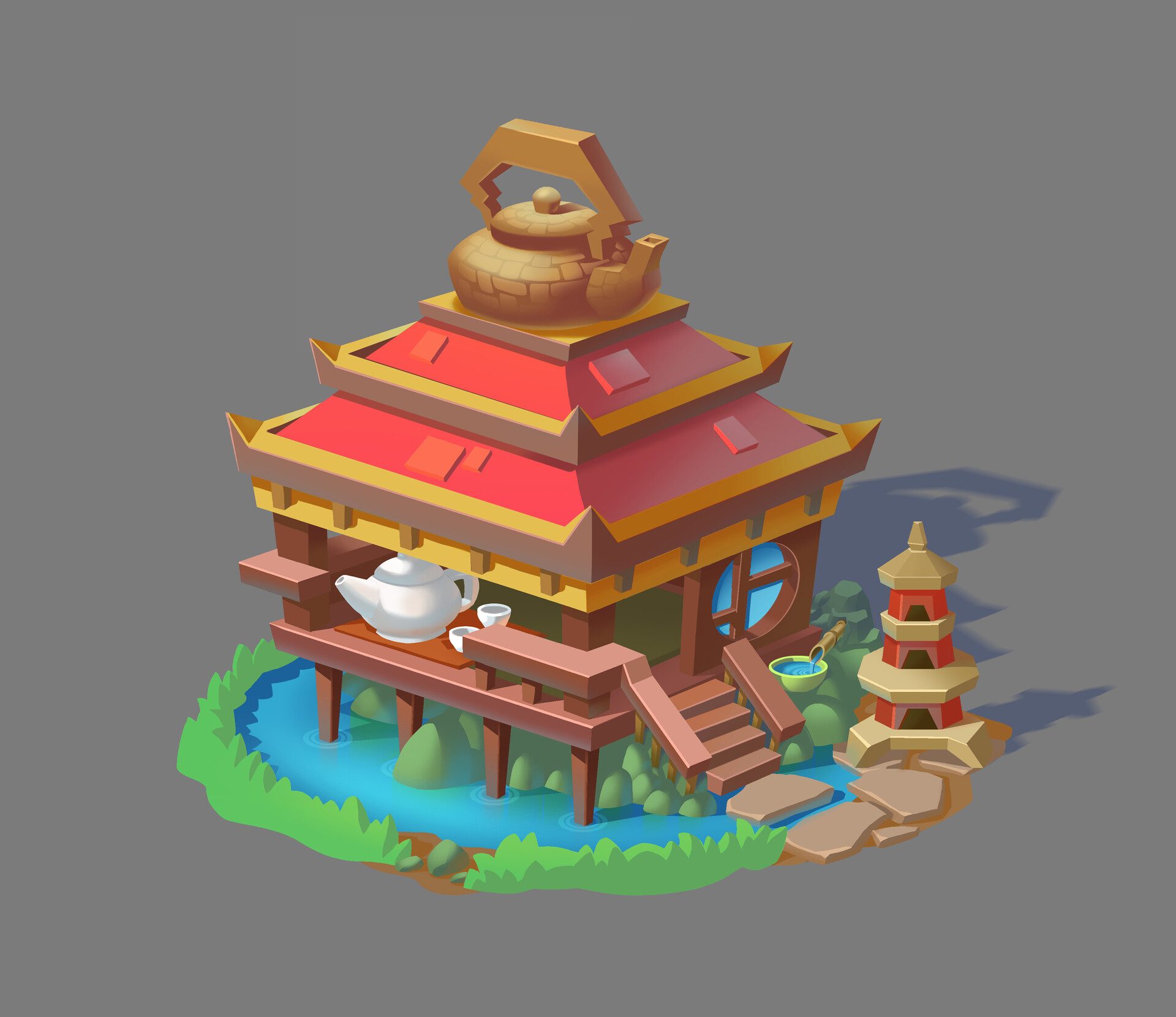 ArtStation - teahouse render