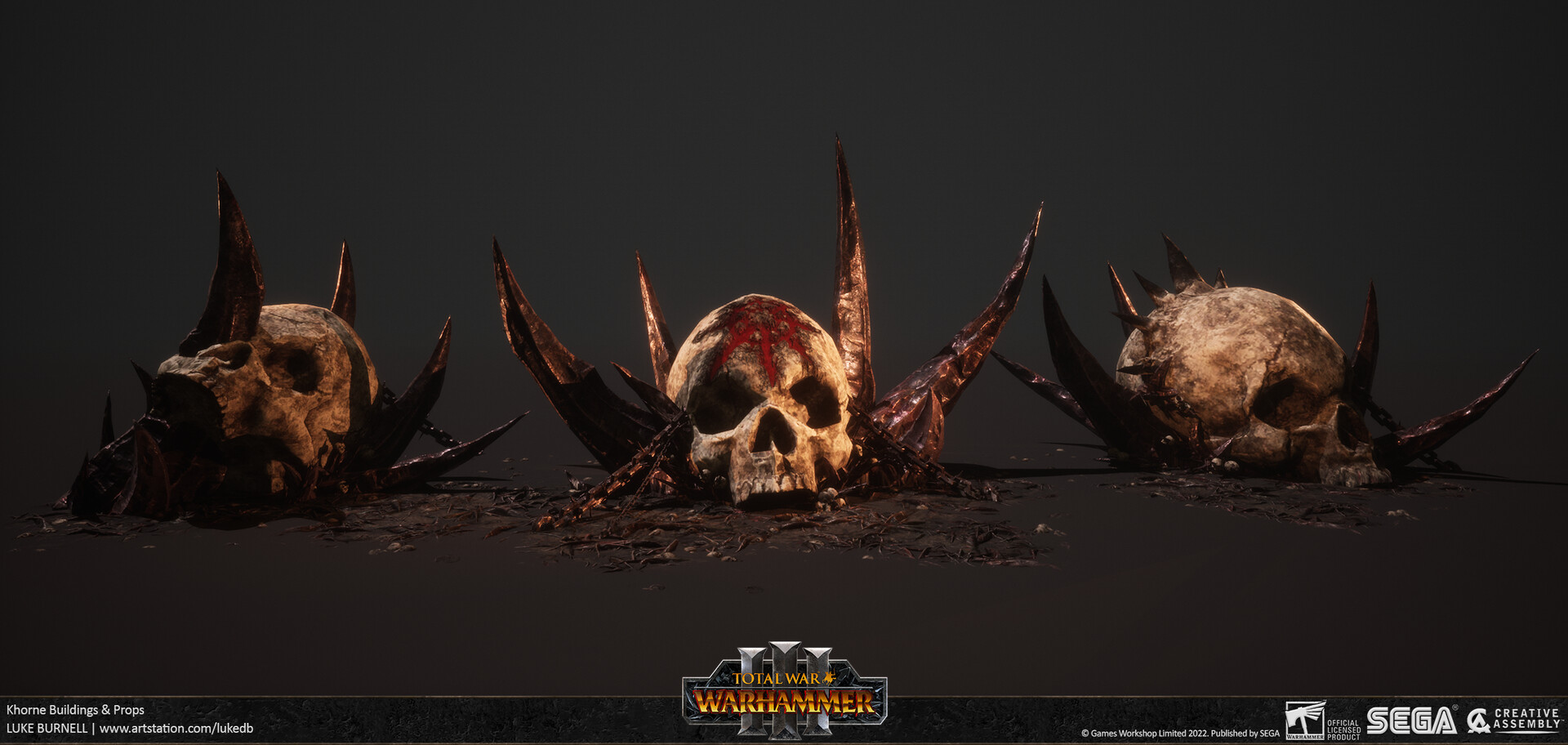Luke Burnell - Total War: Warhammer 3 - Khorne Buildings and Props