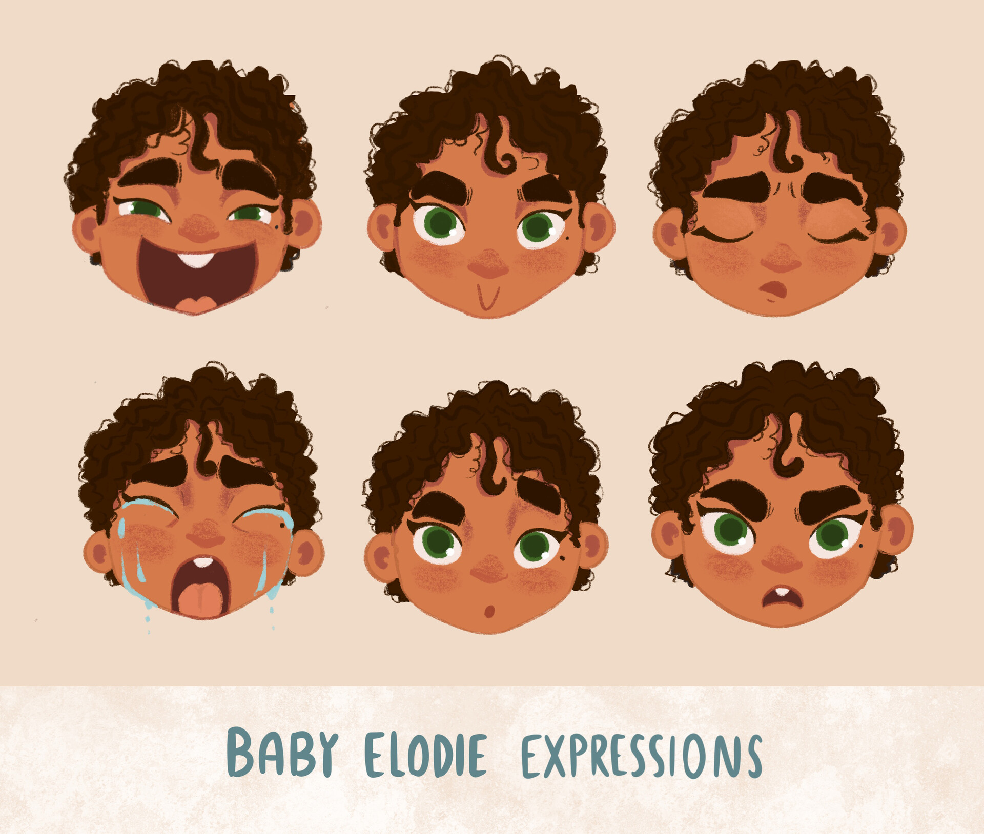 ArtStation - Baby Elodie - Character Expression Sheet