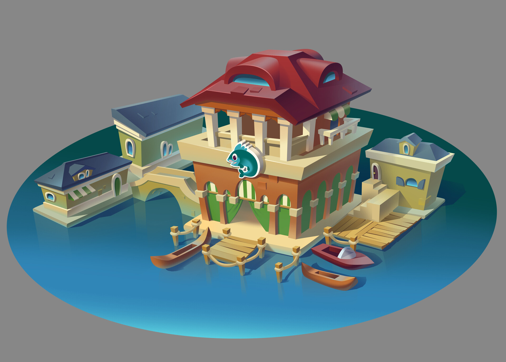 ArtStation - fishmarket render