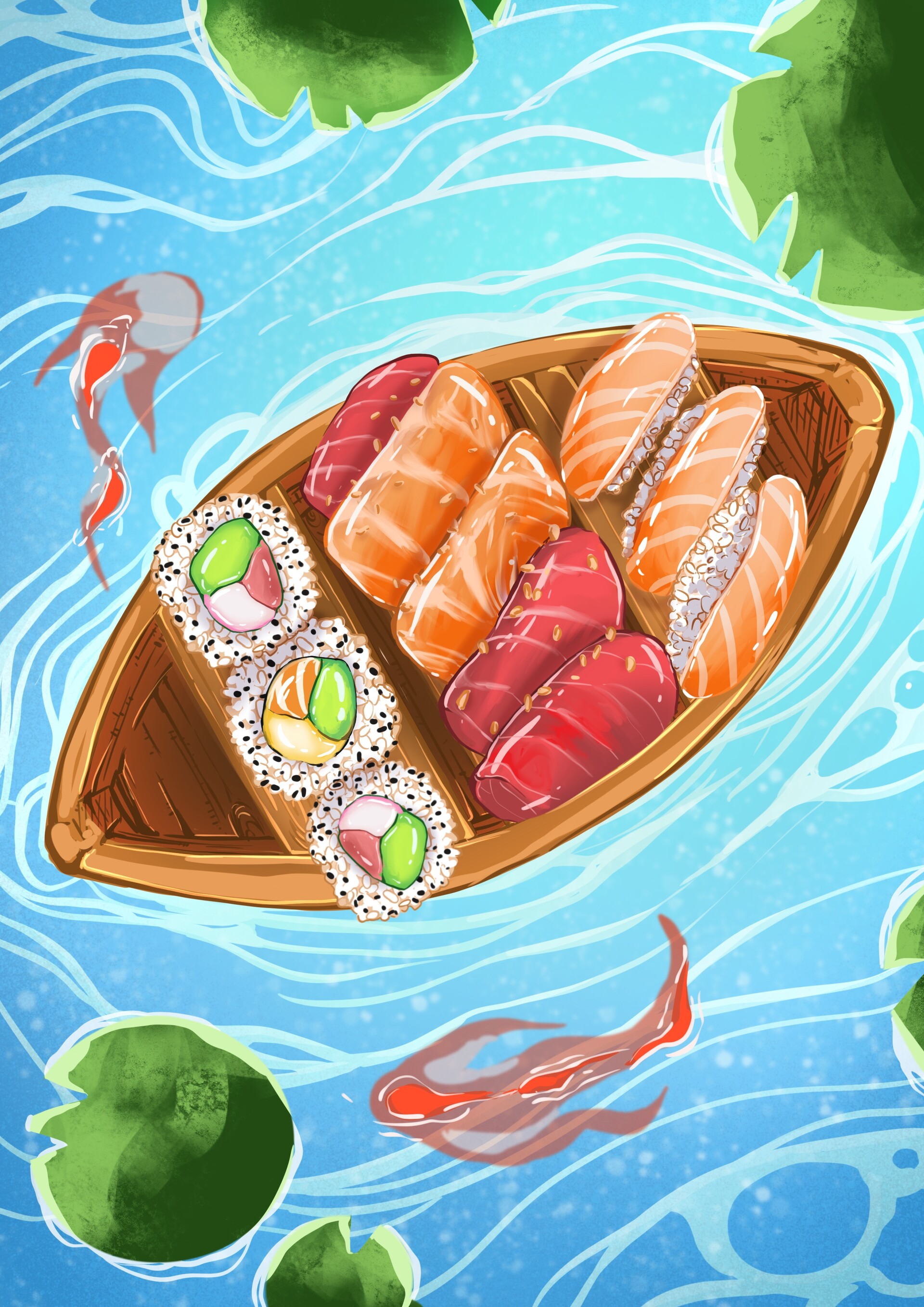 ArtStation - Sushi on a boat