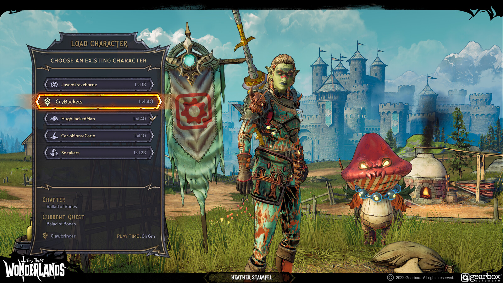 Heather Staimpel - Tiny Tina's Wonderlands: Load Character UI