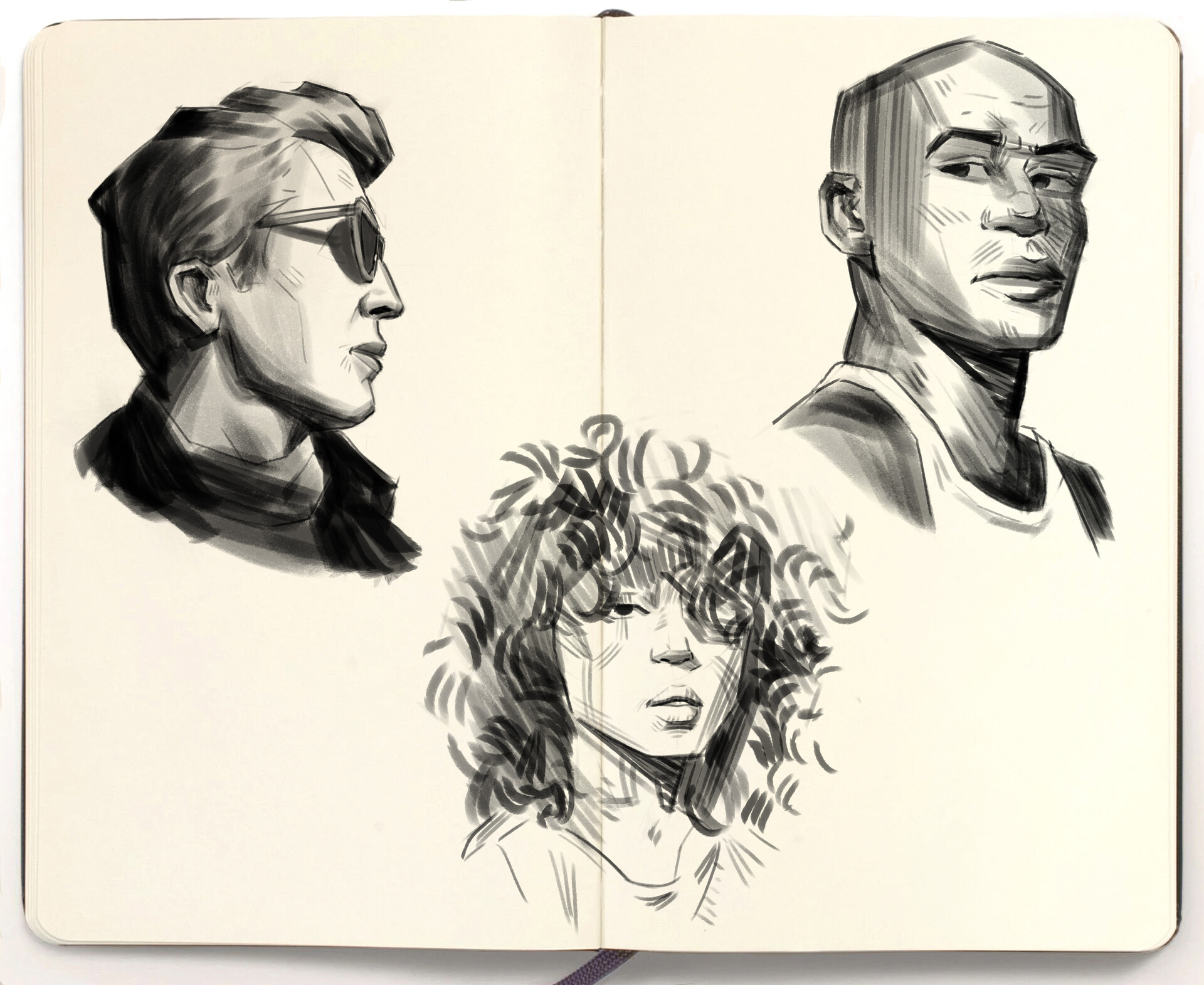 ArtStation - Portrait penicl sketches