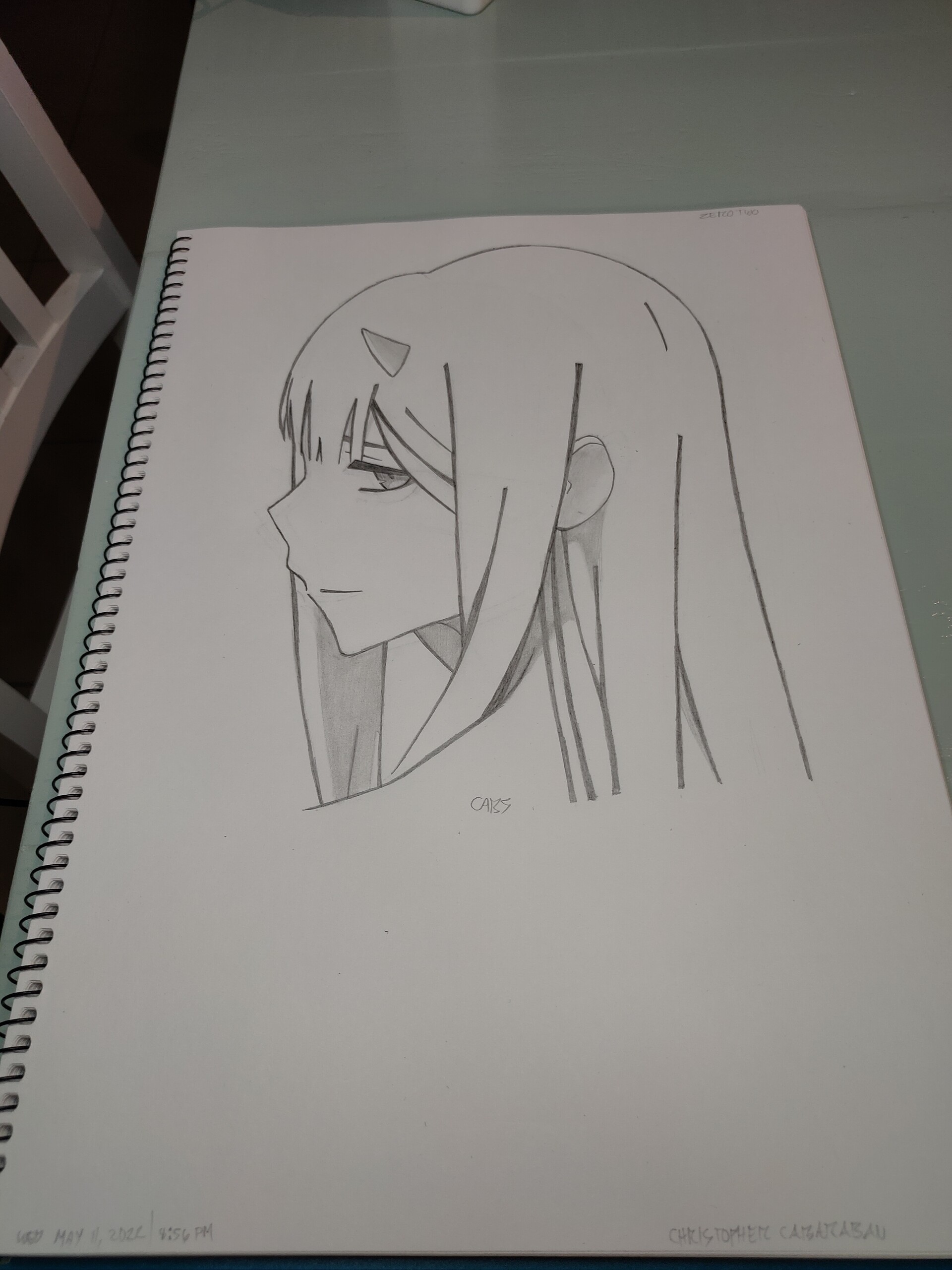 how to draw zero two eyes