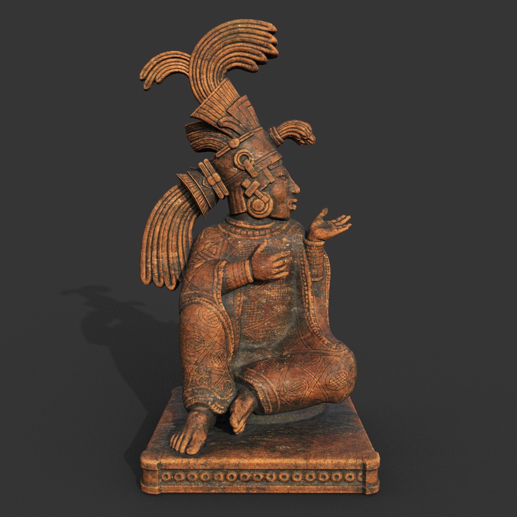 3D Models by 3D Landscape - Low poly Mayan Inca Aztec Statue 220511