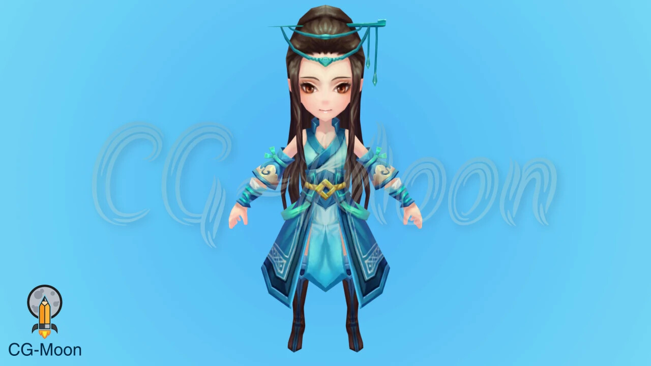 ArtStation - Cute Chibi Princess 3D Model