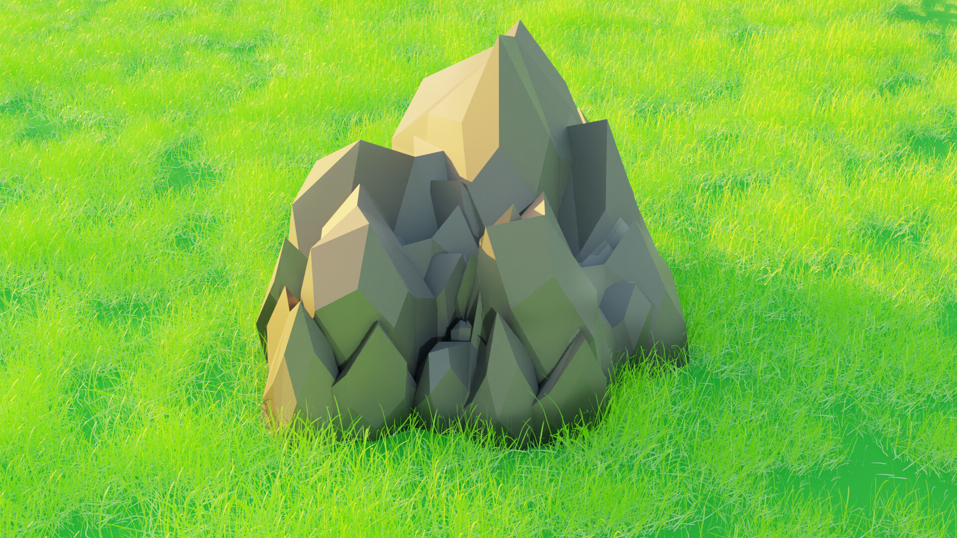 ArtStation - low poly rock