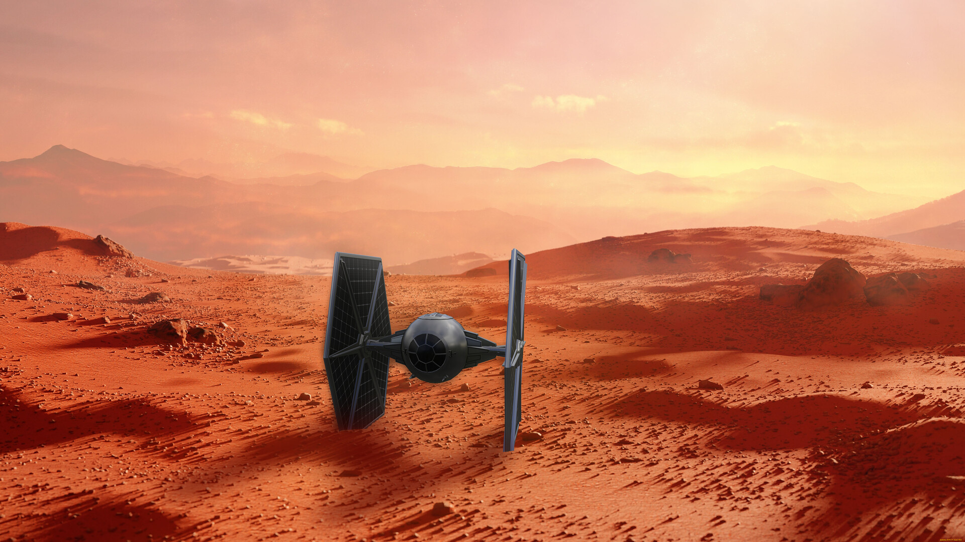 ArtStation - Low-poly model TIE-fighter