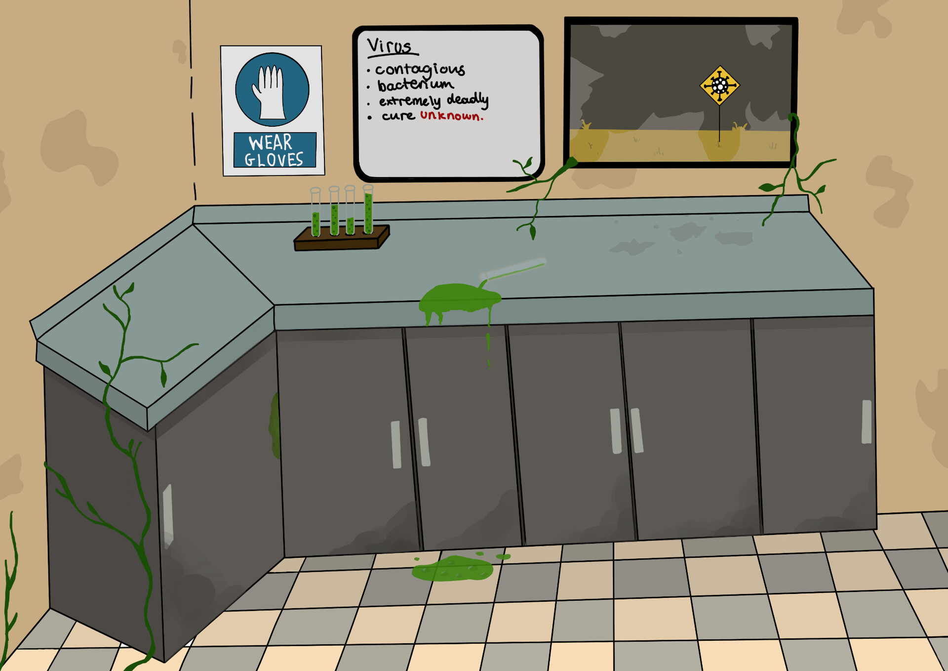 ArtStation - Lab Room Drawing