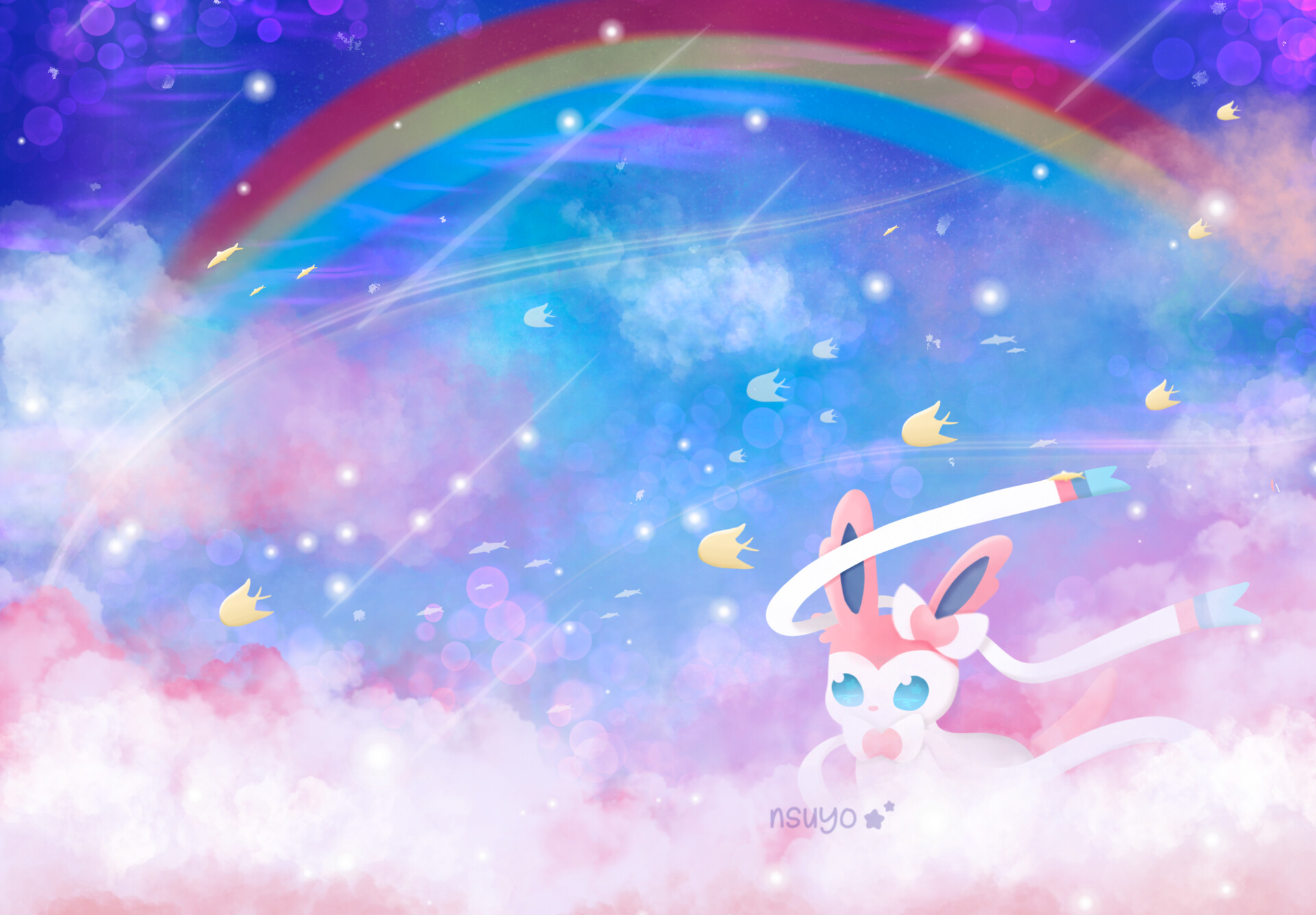 ArtStation - Sylveon in the Clouds