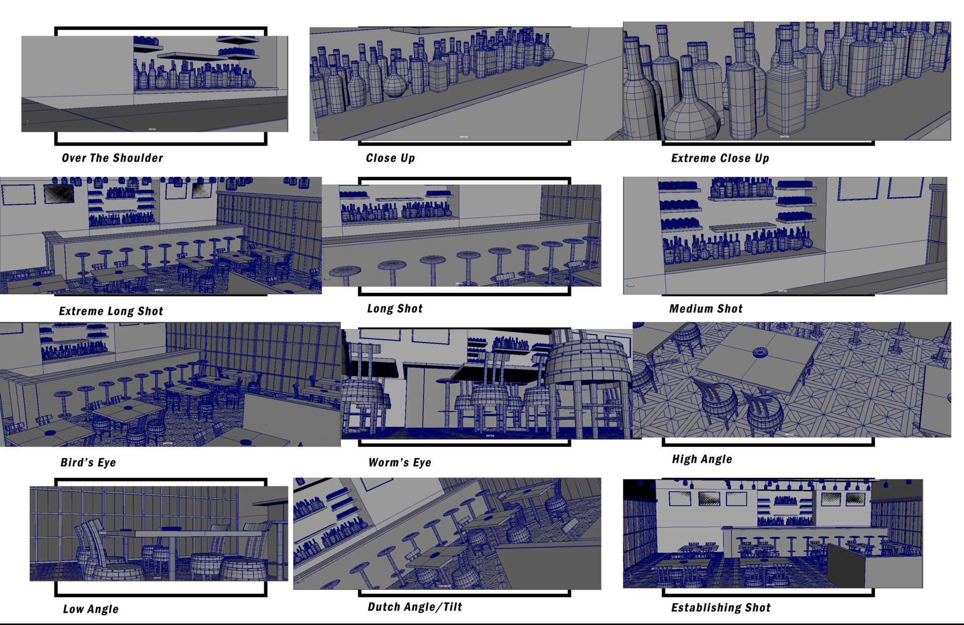 ArtStation - Different Camera Angle examples: School Assignment