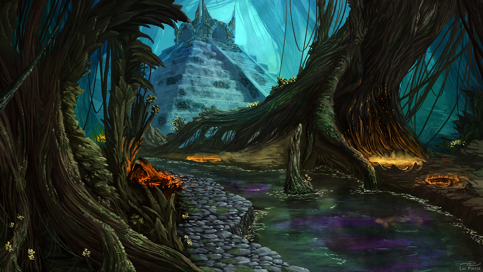 The Everburning Neverglades by Laszlo Pinter : r/ImaginaryWildlands